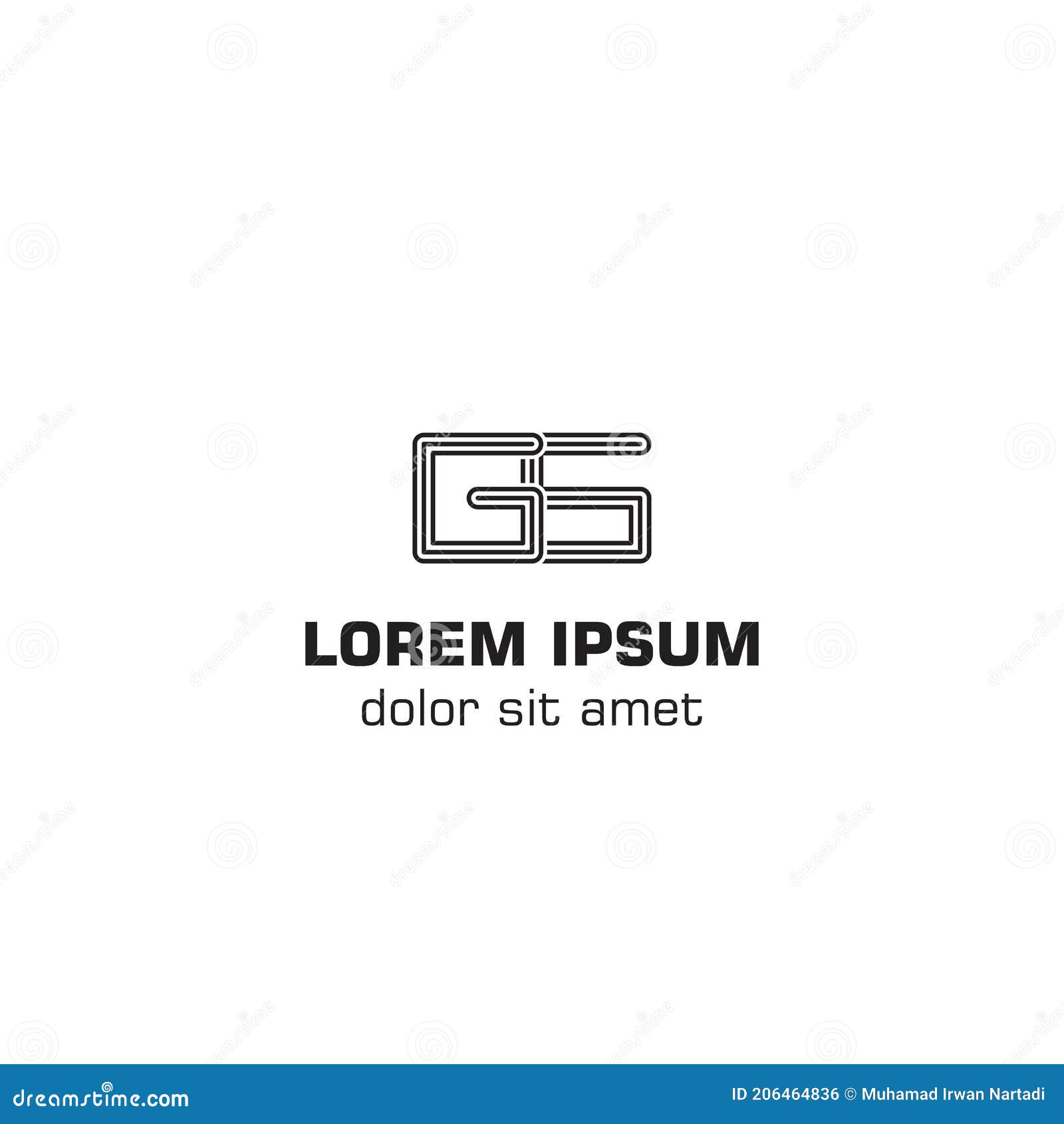 Letter GS logo template stock vector. Illustration of computer - 206464836