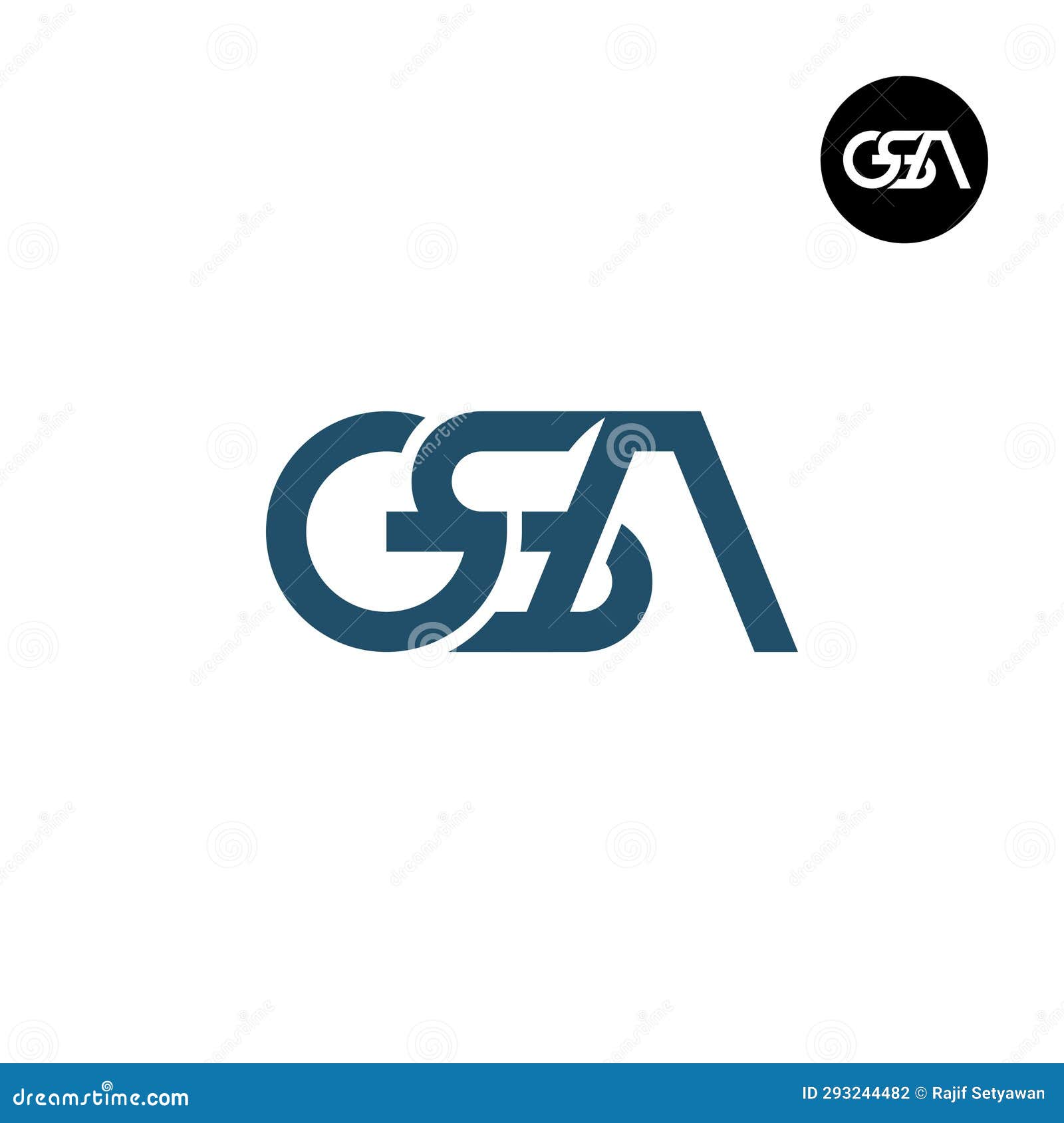 Letter GSA Monogram Logo Design Stock Illustration - Illustration of ...