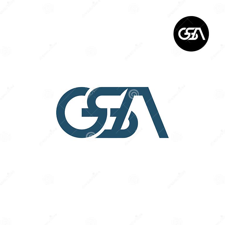 Letter GSA Monogram Logo Design Stock Illustration - Illustration of ...