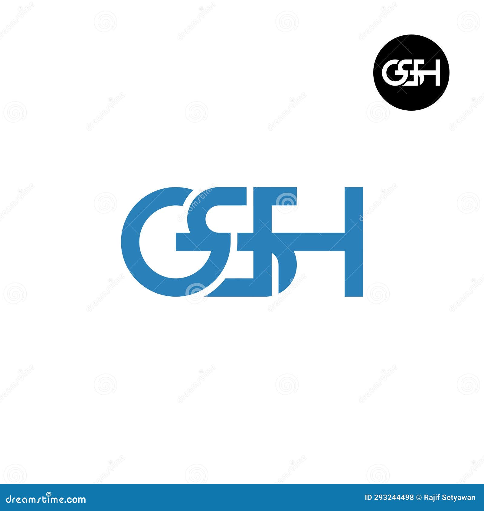 Letter GSH Monogram Logo Design Stock Illustration - Illustration of ...