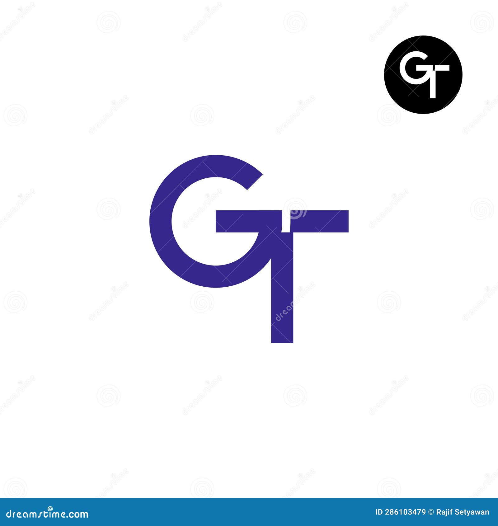 Letter GT Monogram Logo Design Stock Image | CartoonDealer.com #286103479
