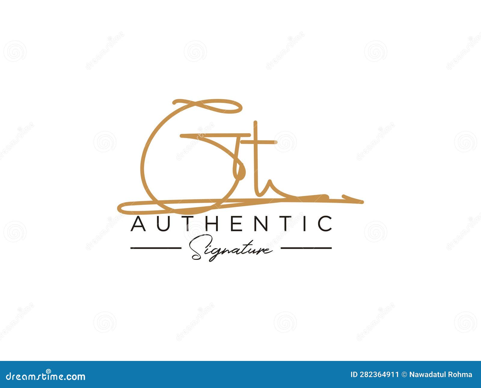 Letter GT Signature Logo Template Vector | CartoonDealer.com #282364911