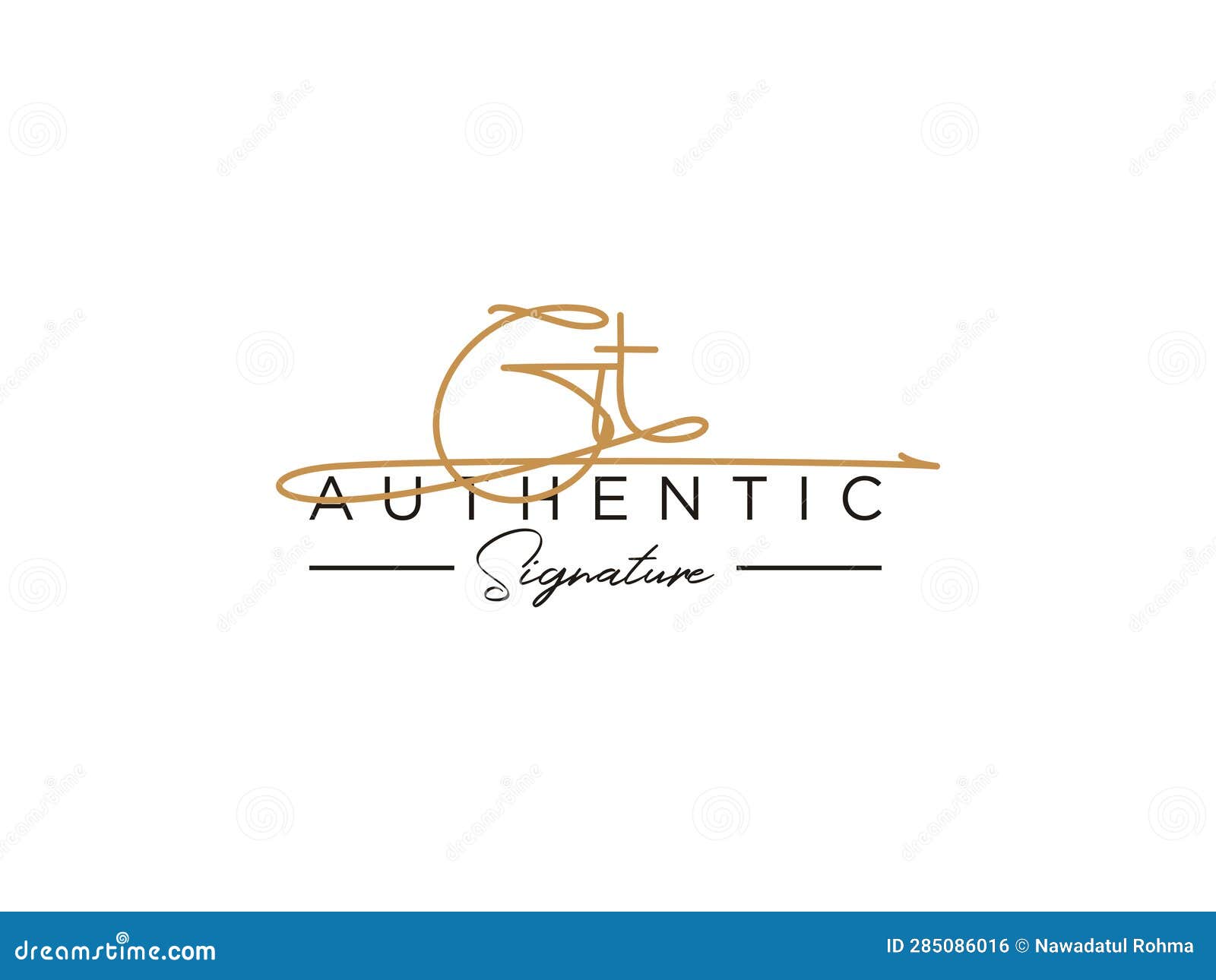 Letter GT Signature Logo Template Vector Stock Illustration ...