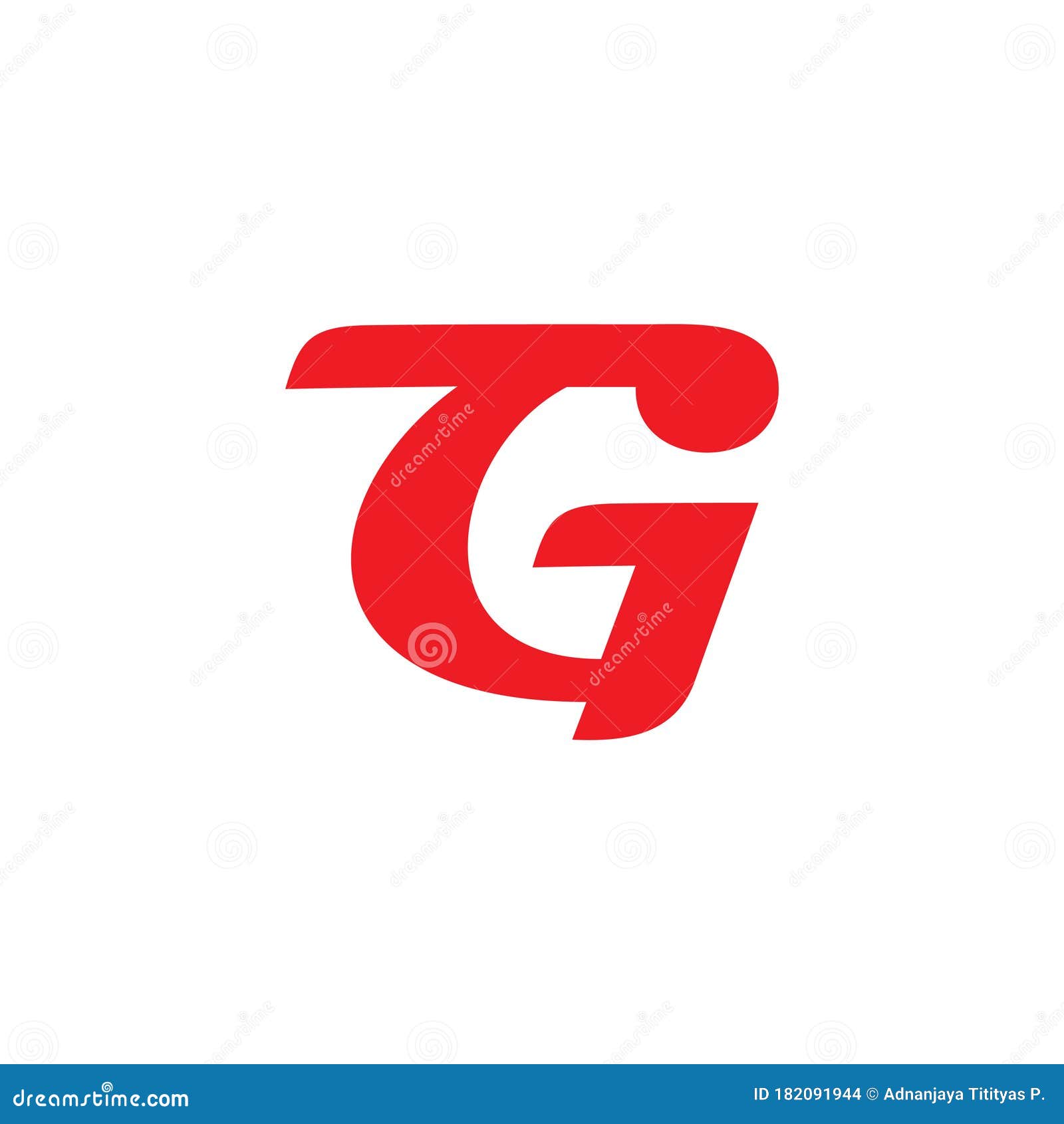 Letter Gt Simple Curves Linked Geometric Symbol Logo Vector Stock ...