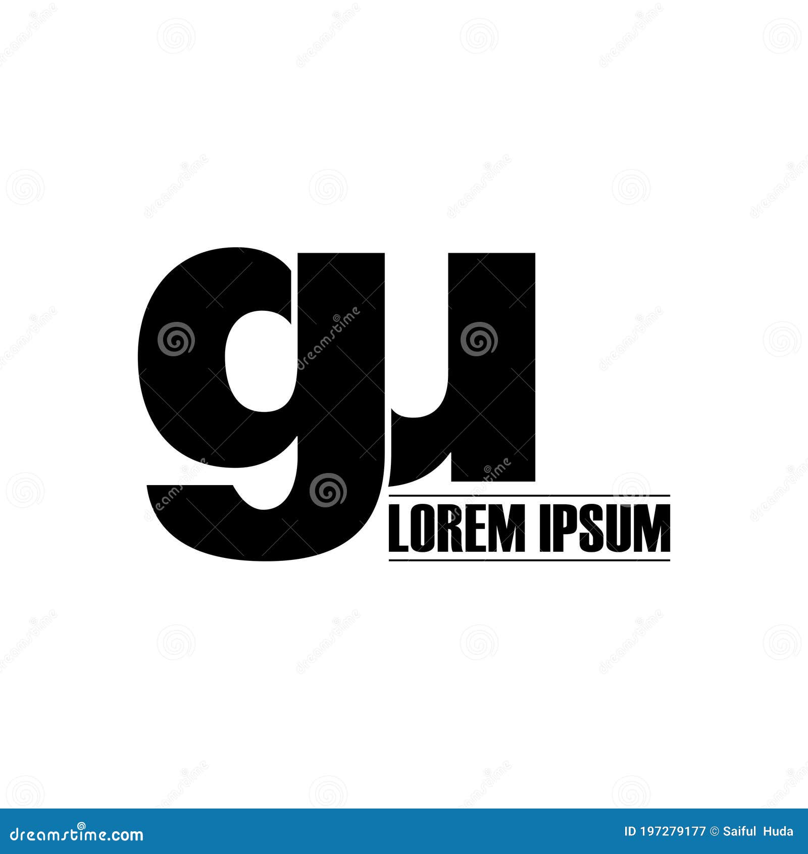 Letter GU Simple Monogram Logo Icon Design. Stock Vector - Illustration ...