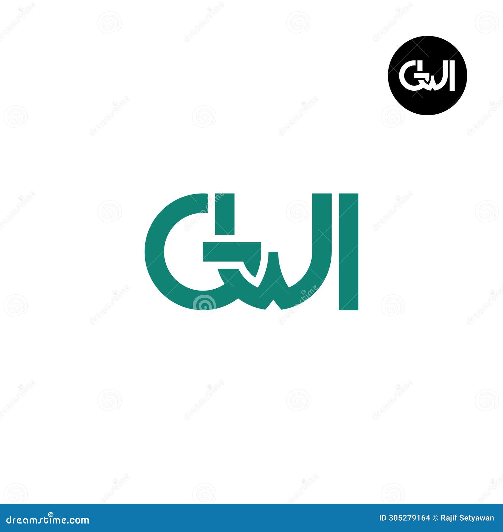 Letter GWI Monogram Logo Design Stock Illustration - Illustration of ...