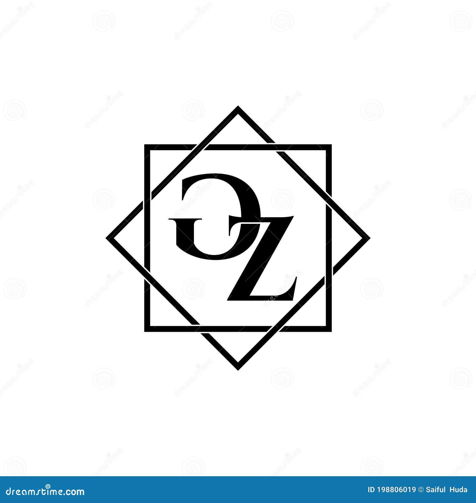 Letter GZ Simple Monogram Logo Icon Design. Stock Vector - Illustration ...