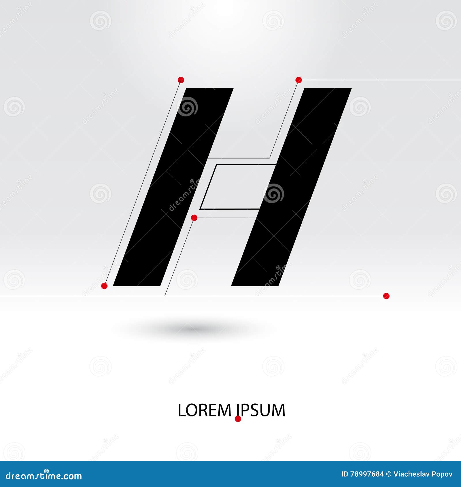 Letter H. Abstract Vector Logo Design. Creative Black Concept Stock ...