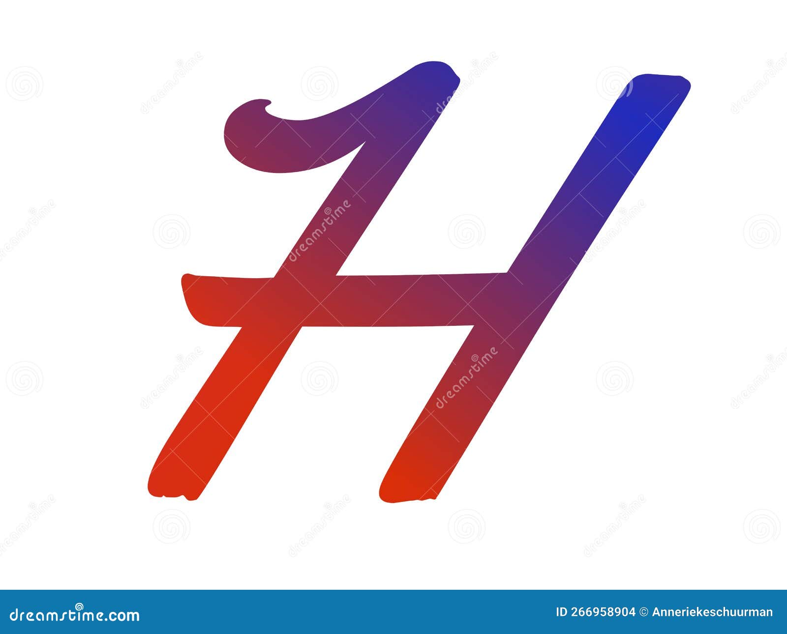 Letter H of the Alphabet Made with Red and Blue Gradient Stock ...