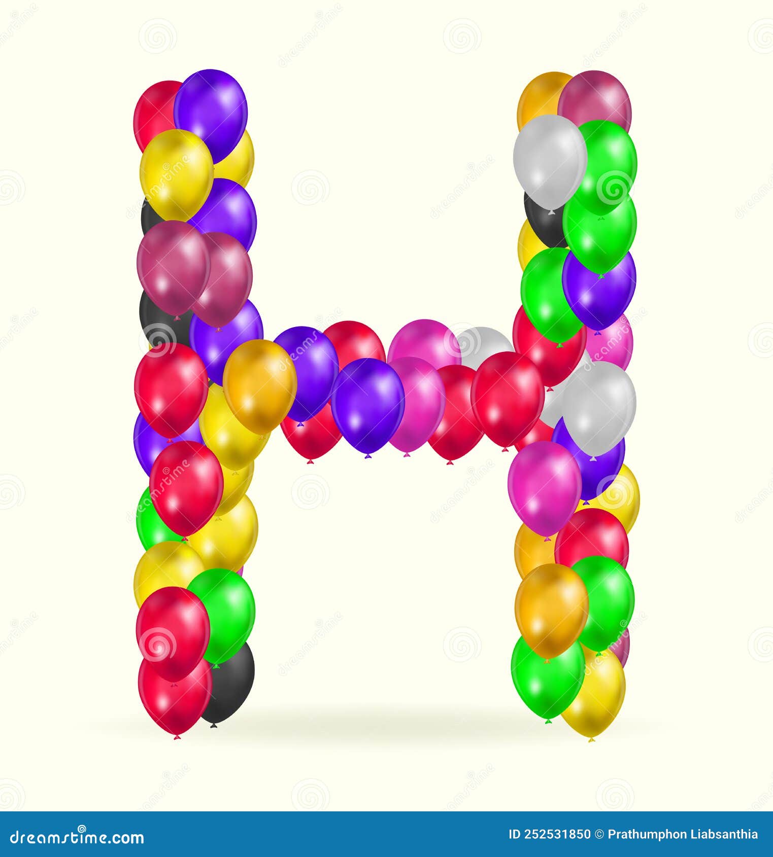 Letter H Balloons Variety of Colors Logo Vector Design Template Stock ...