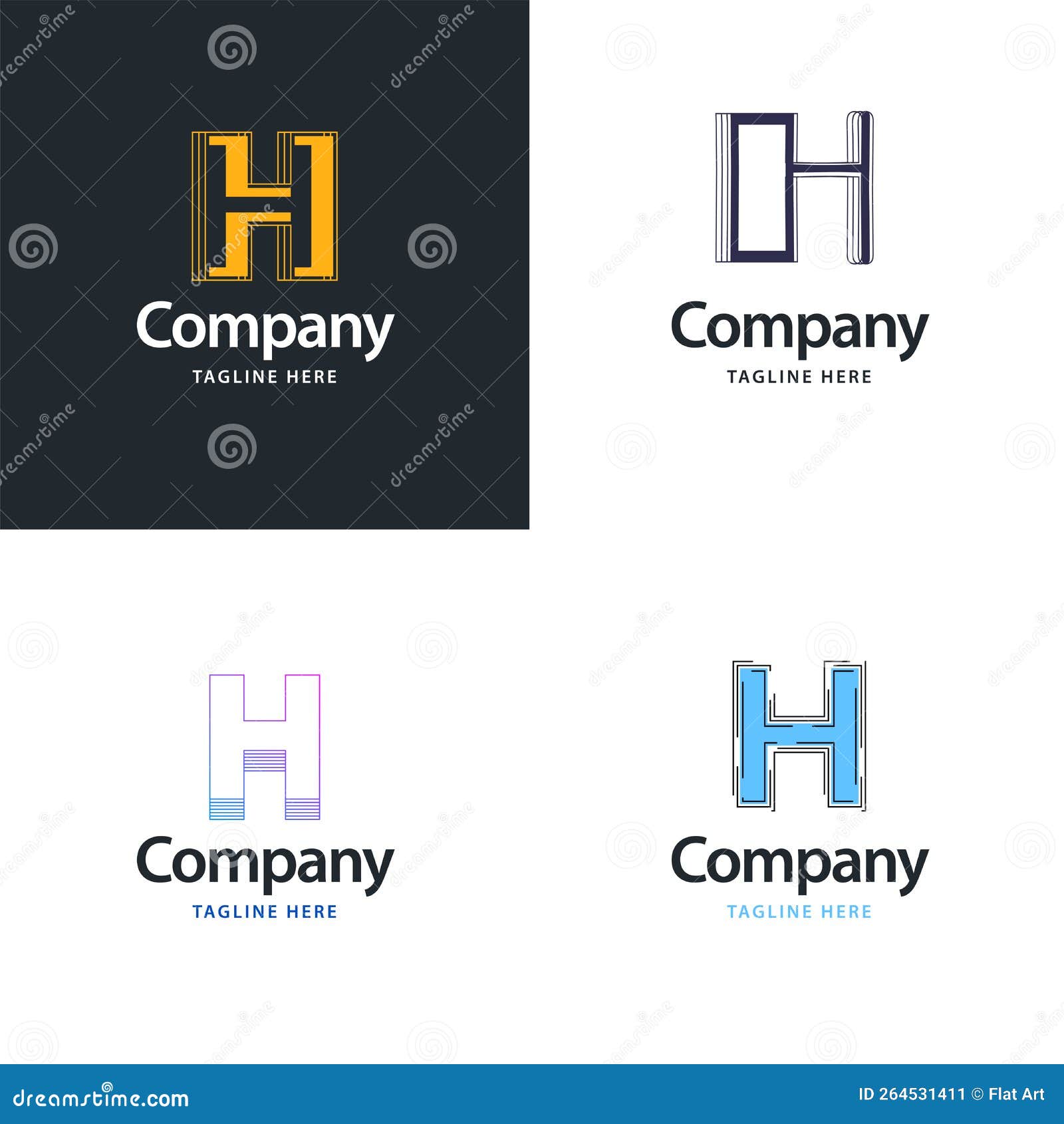 Letter H Big Logo Pack Design Creative Modern Logos Design for Your ...