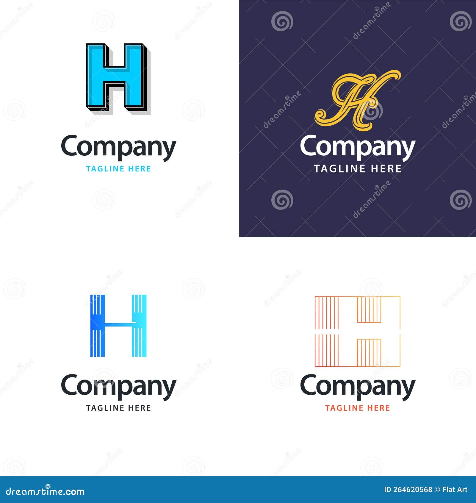 Letter H Big Logo Pack Design Creative Modern Logos Design for Your ...