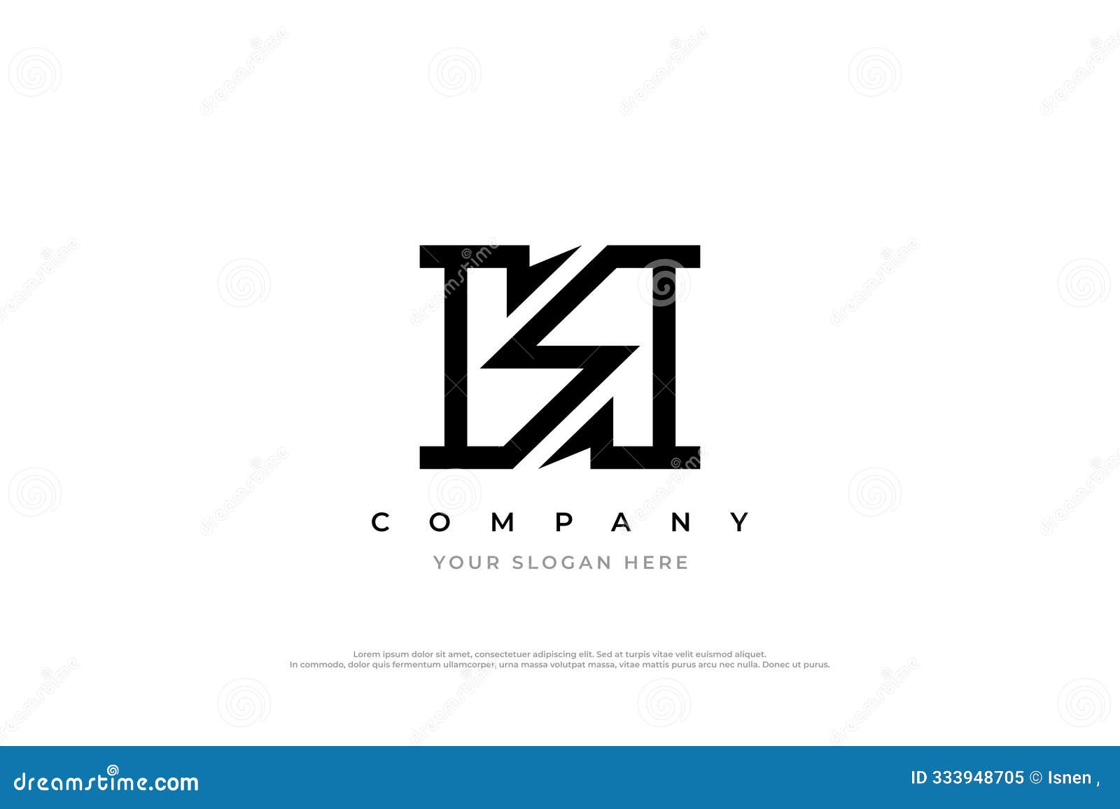 Letter H Bolt Logo Design stock vector. Illustration of template ...