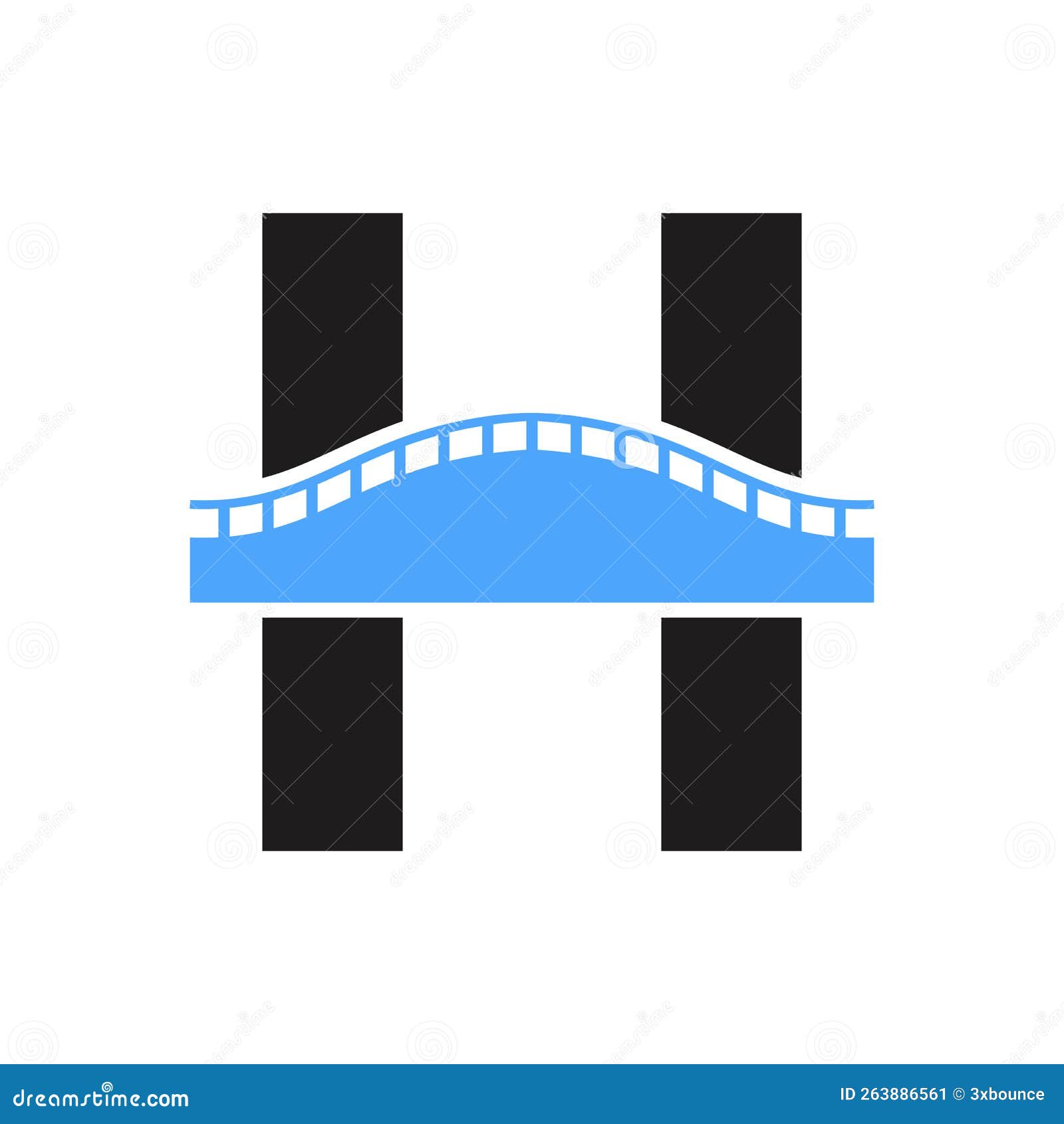 Letter H Bridge Logo for Transportation, Journey and Construction ...