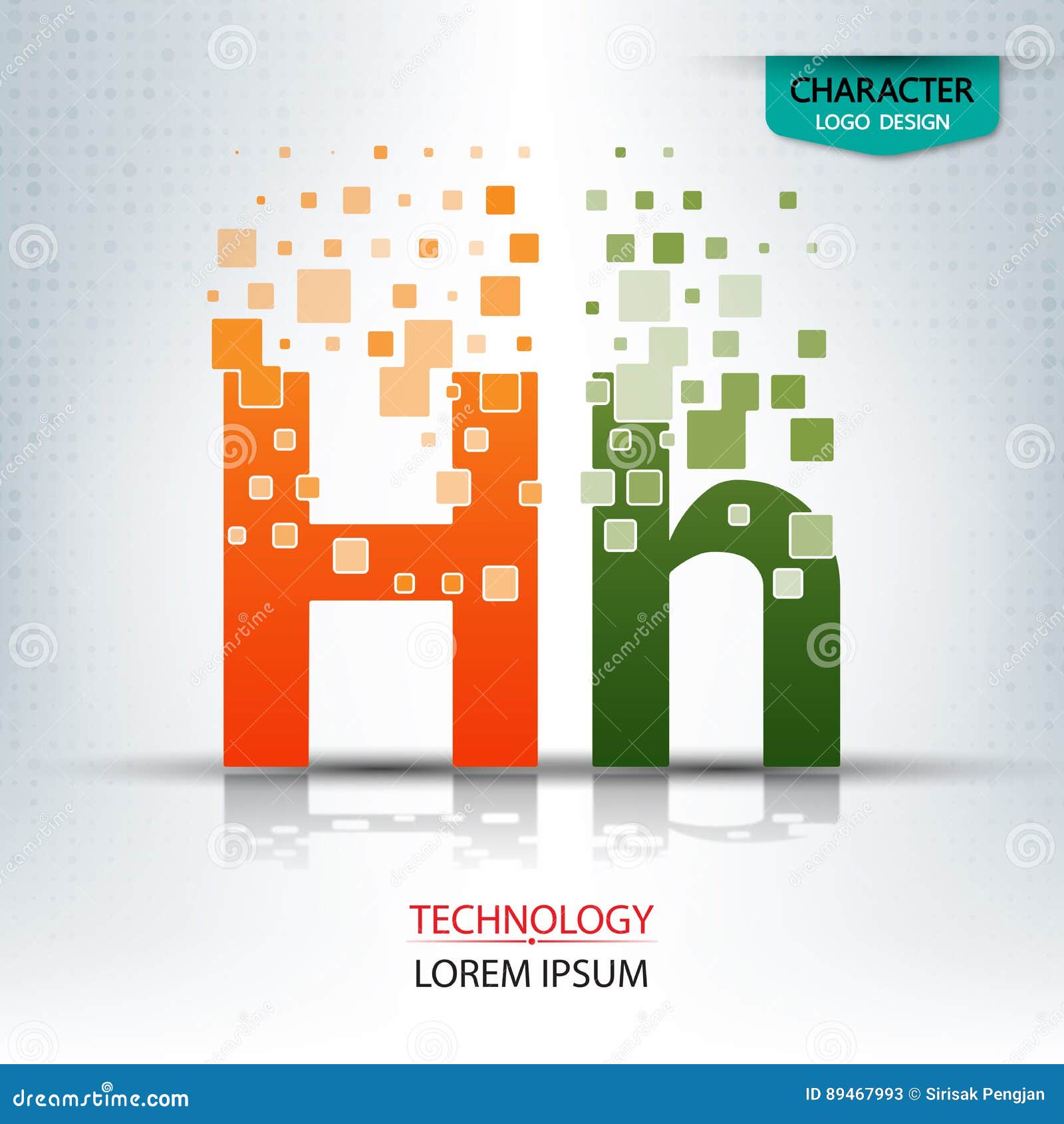 The Letter H, Character Digital Technology Logo Design Stock ...