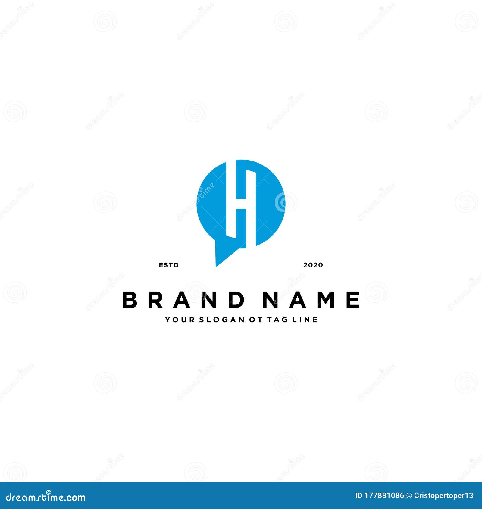 Letter H Chat Logo Design Vector Stock Vector - Illustration of ...