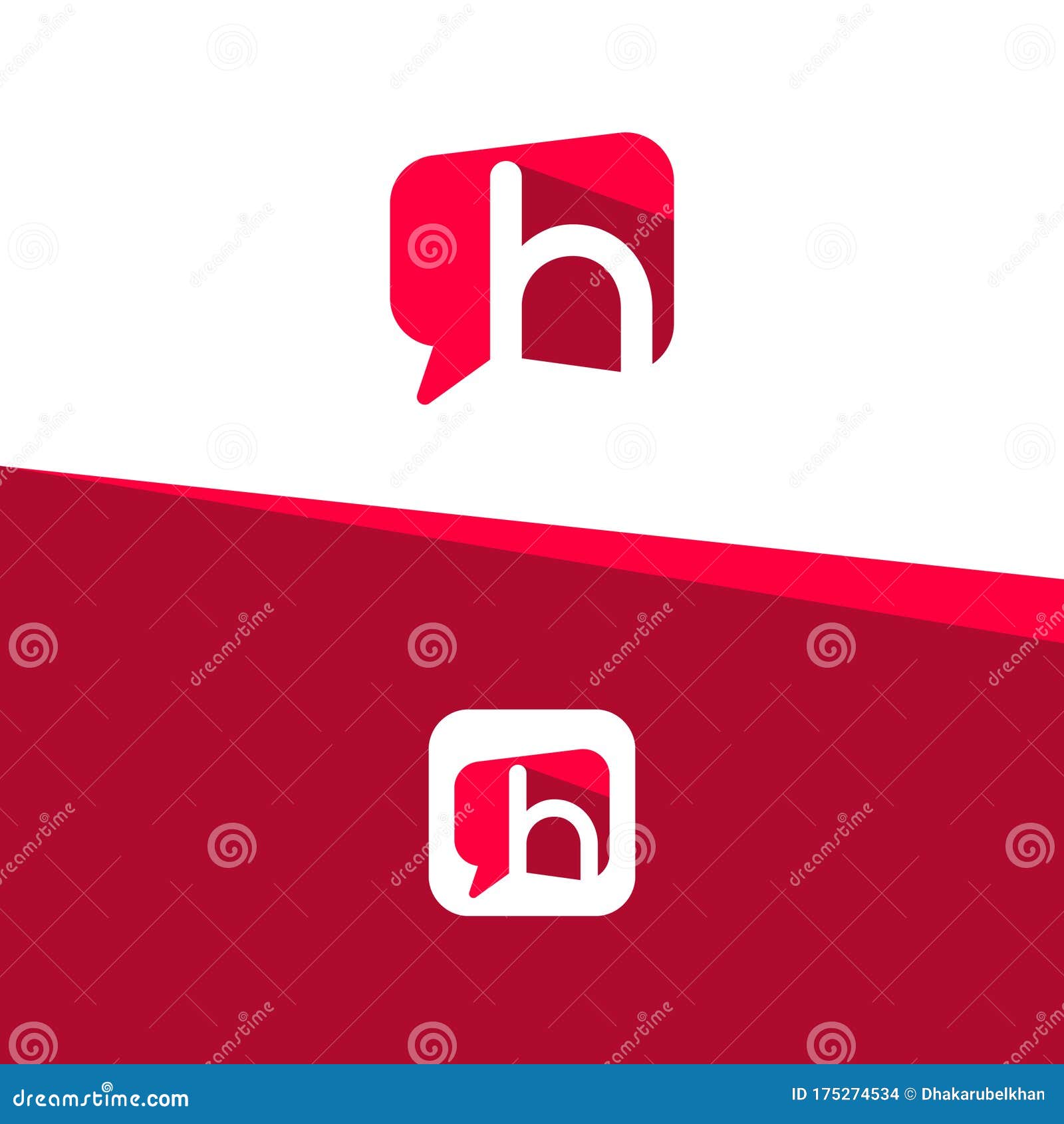 Letter H Chat Talk Logo Design Template Vector Illustration Stock ...