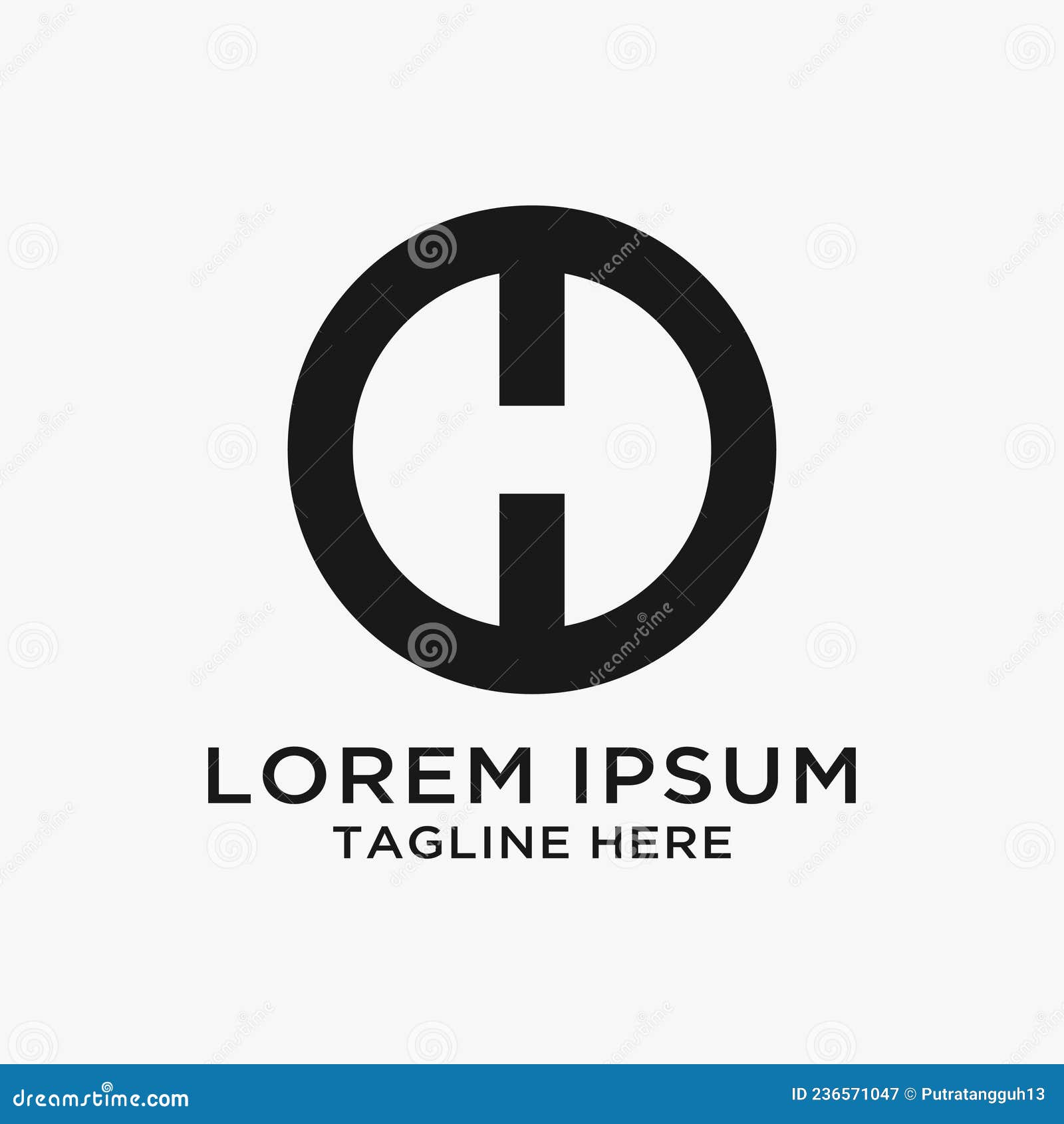 Letter H Circle Logo Design Stock Vector - Illustration of minimalist ...