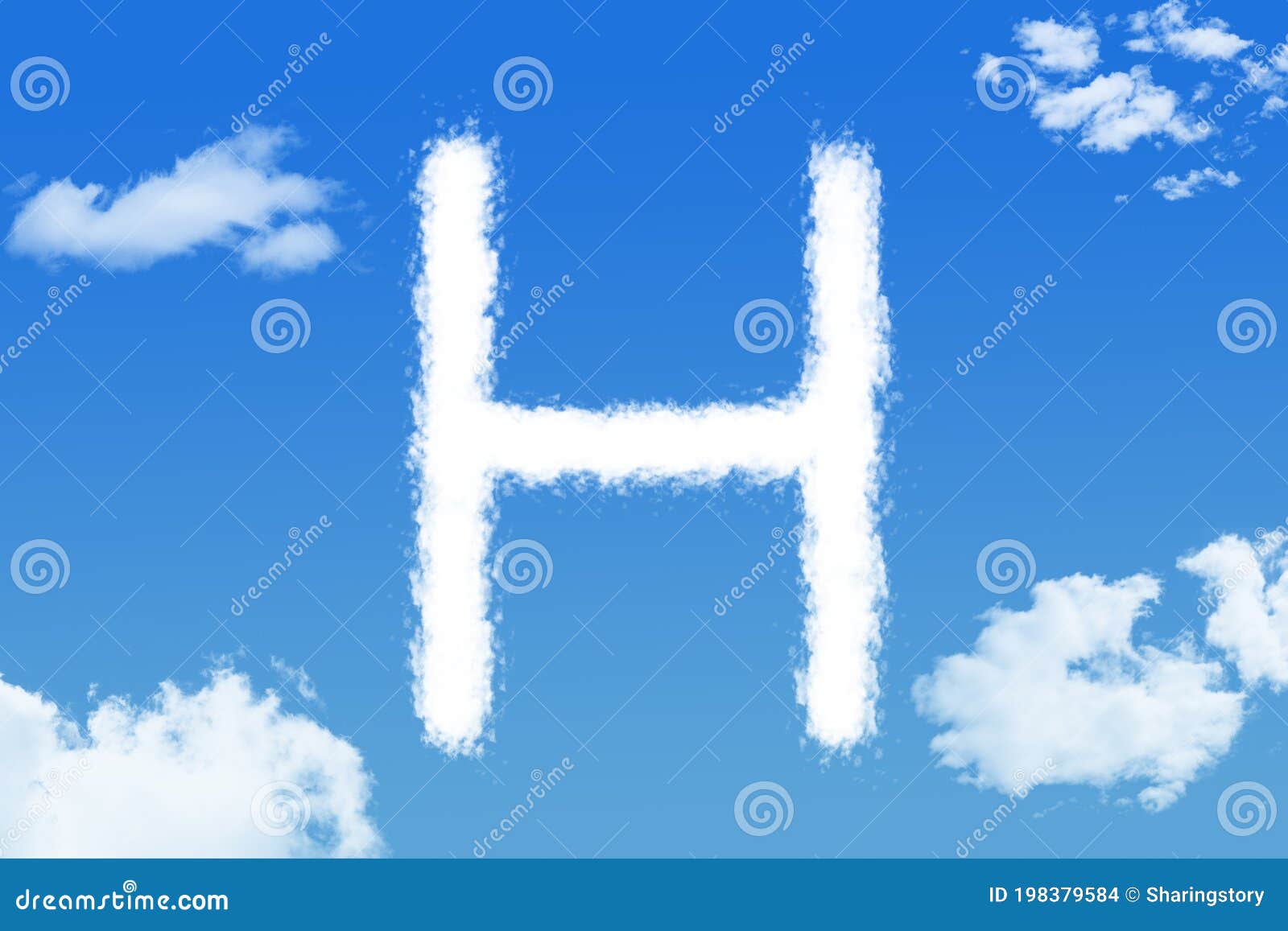 Letter H cloud shape stock illustration. Illustration of type - 198379584