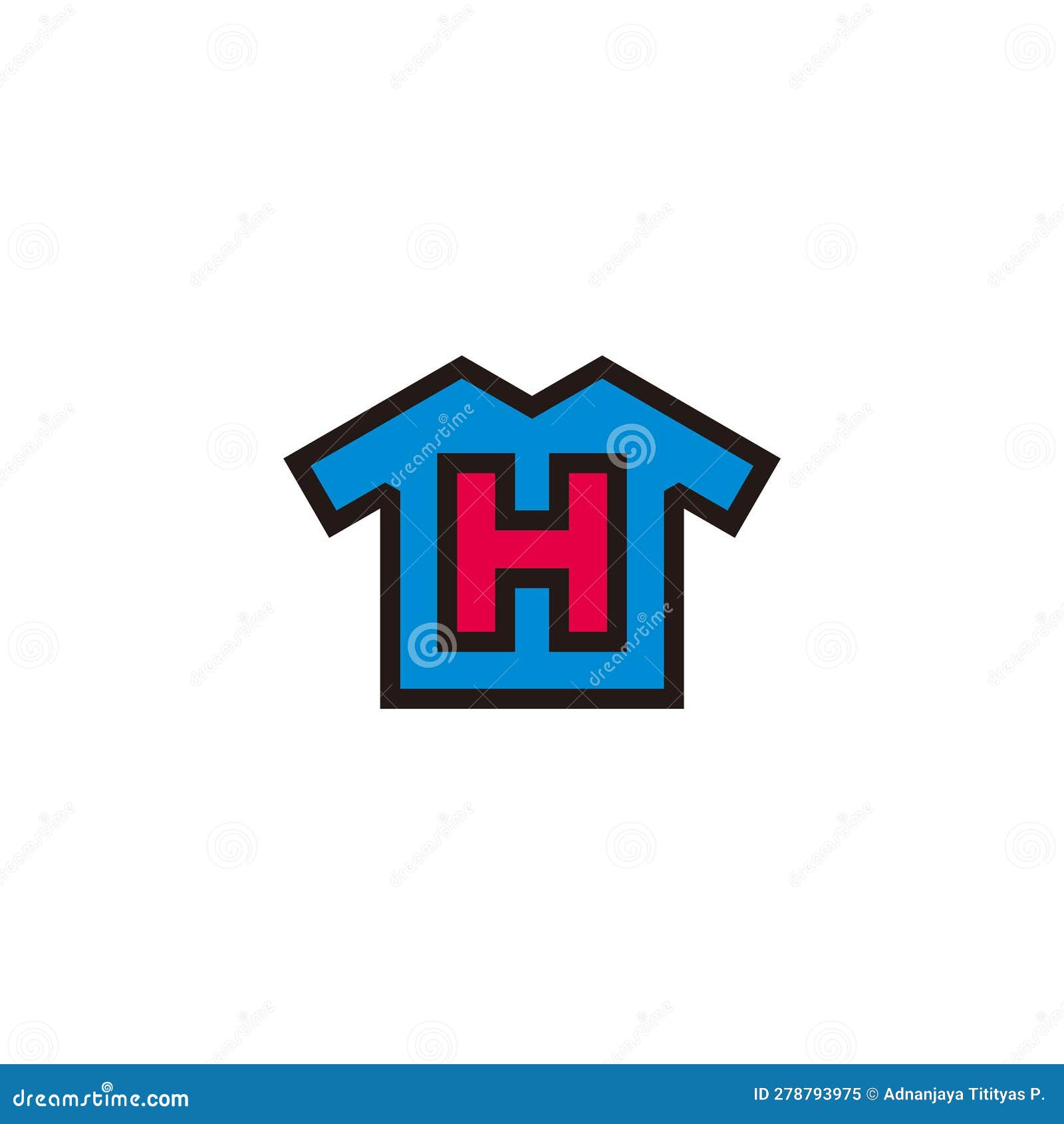 Letter H Colorful Shirt Simple Logo Vector Stock Vector - Illustration ...