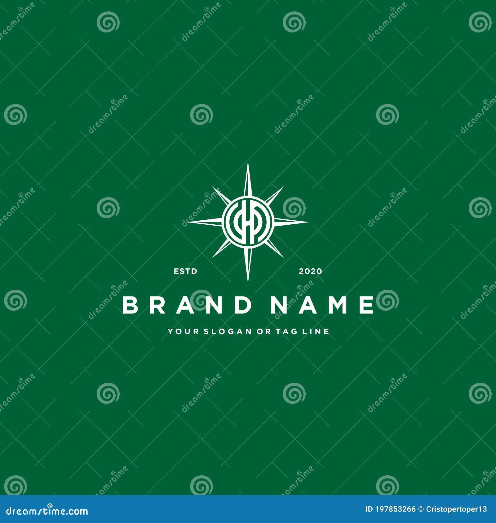 Letter H Compass Logo Design Vector Stock Vector - Illustration of ...