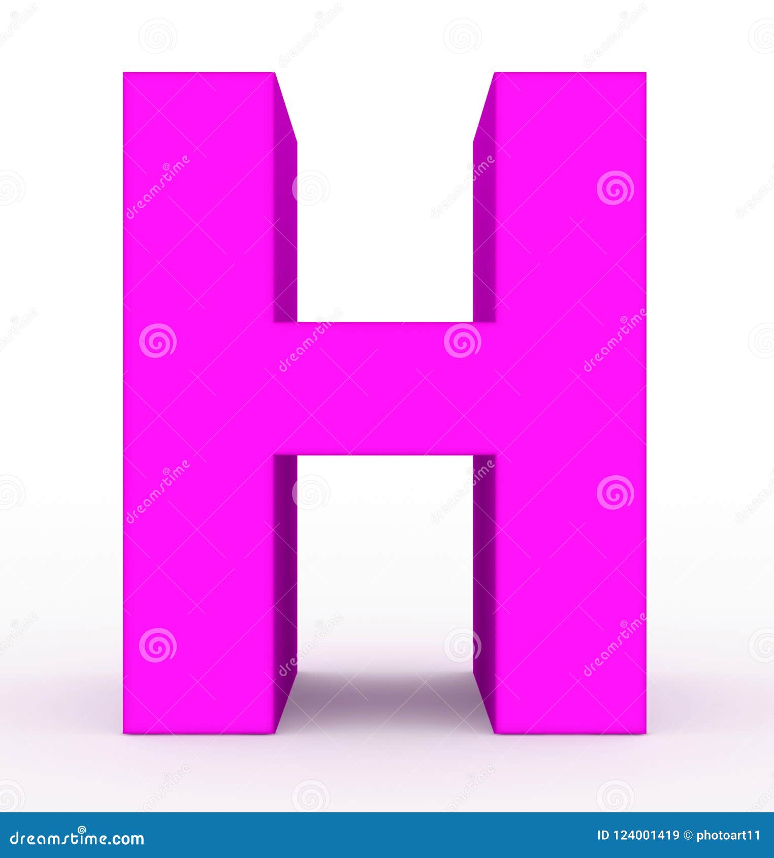 Letter H 3d Purple Isolated on White Stock Illustration - Illustration ...