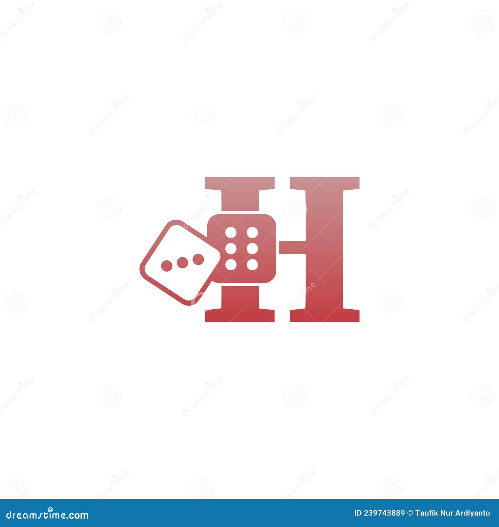 Letter H with Dice Two Icon Logo Template Stock Vector - Illustration ...
