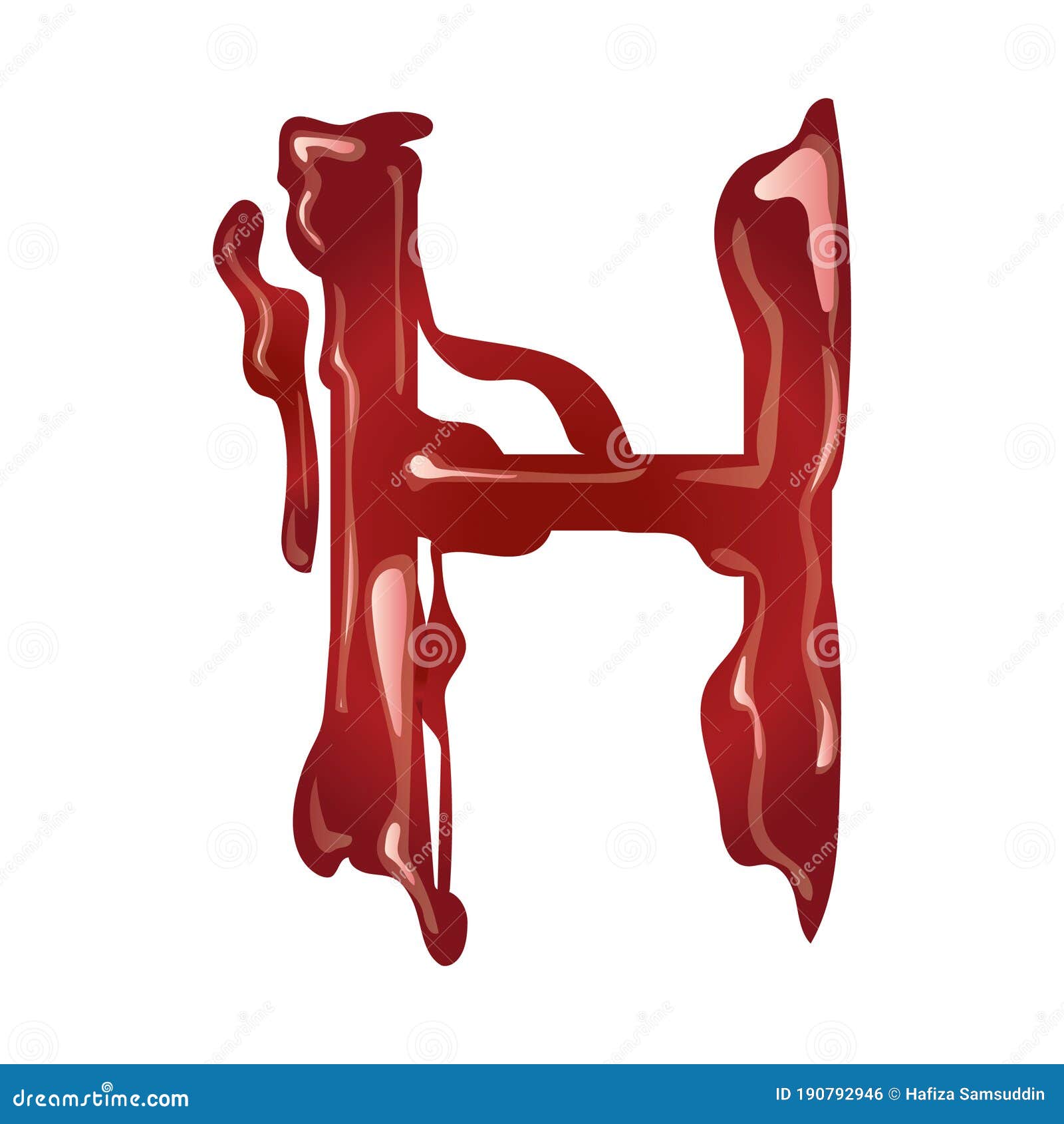 Letter H with Dripping Blood. Vector Illustration Decorative Design ...