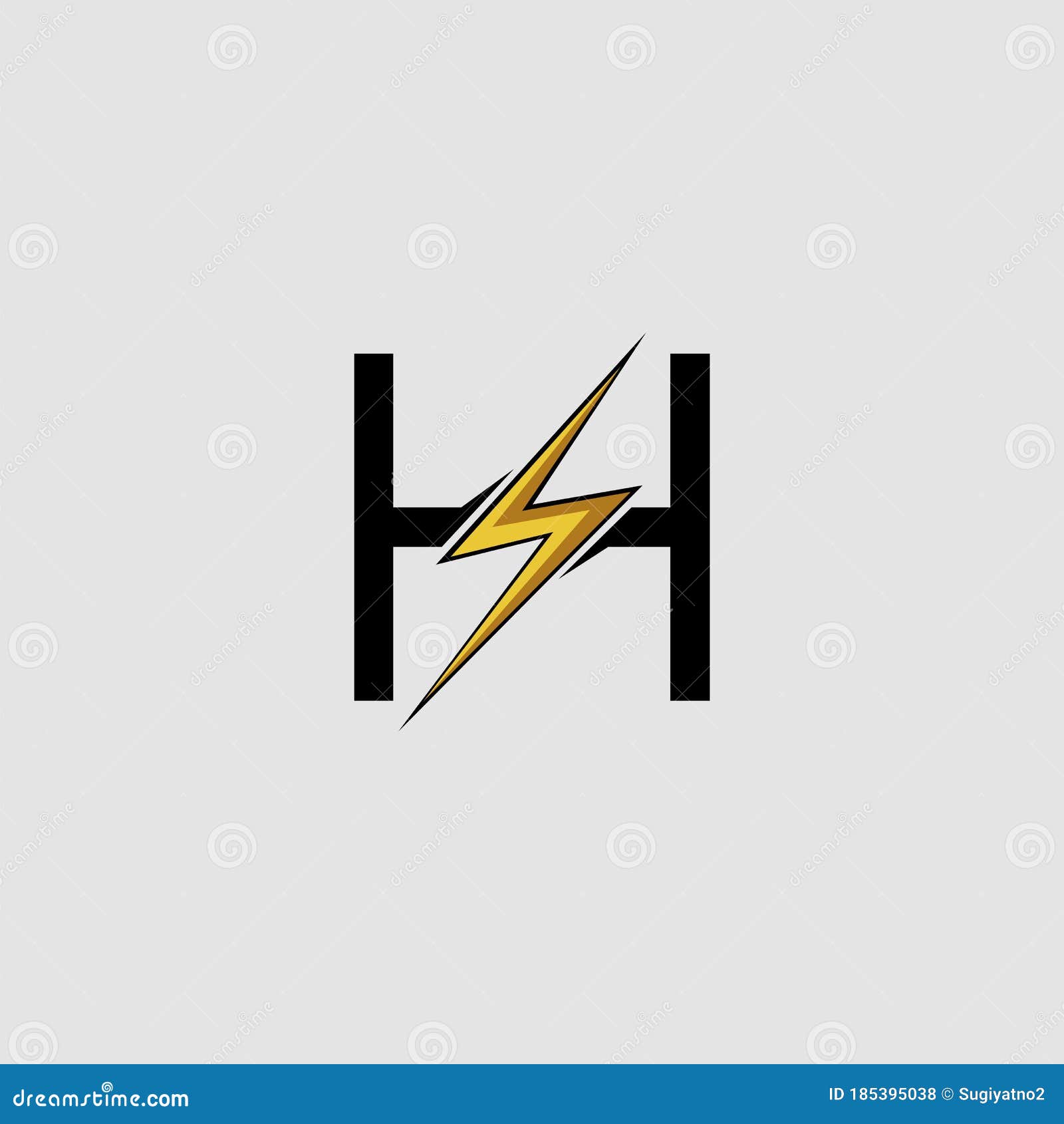 Letter H Electrical Bolt Logo Icon. Design Concept Abstract Techno ...