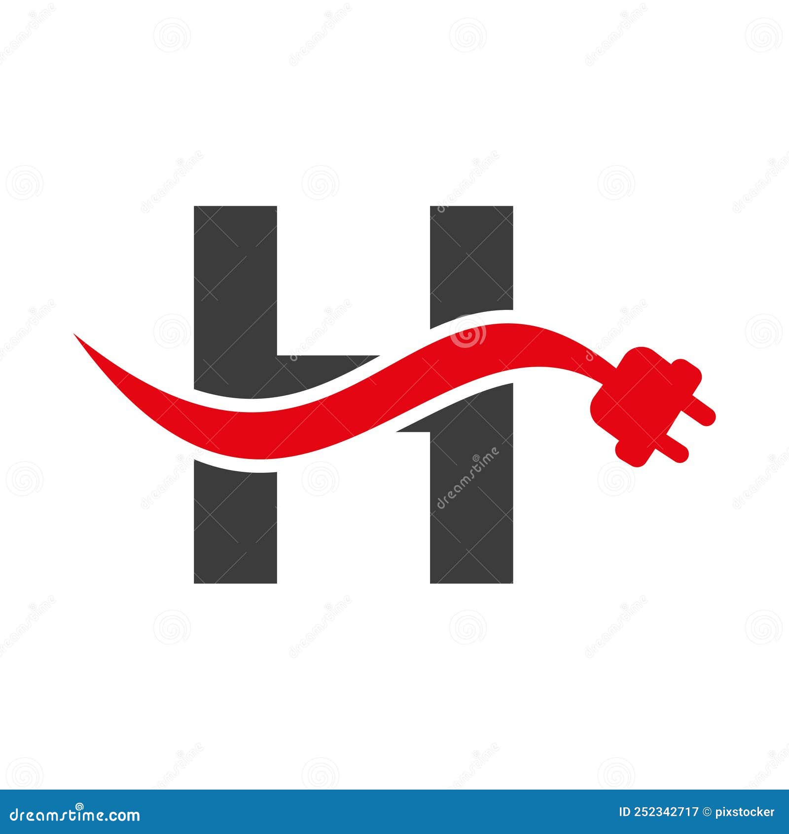 Letter H Electricity or Electrical Logo Concept with Electric Plug ...