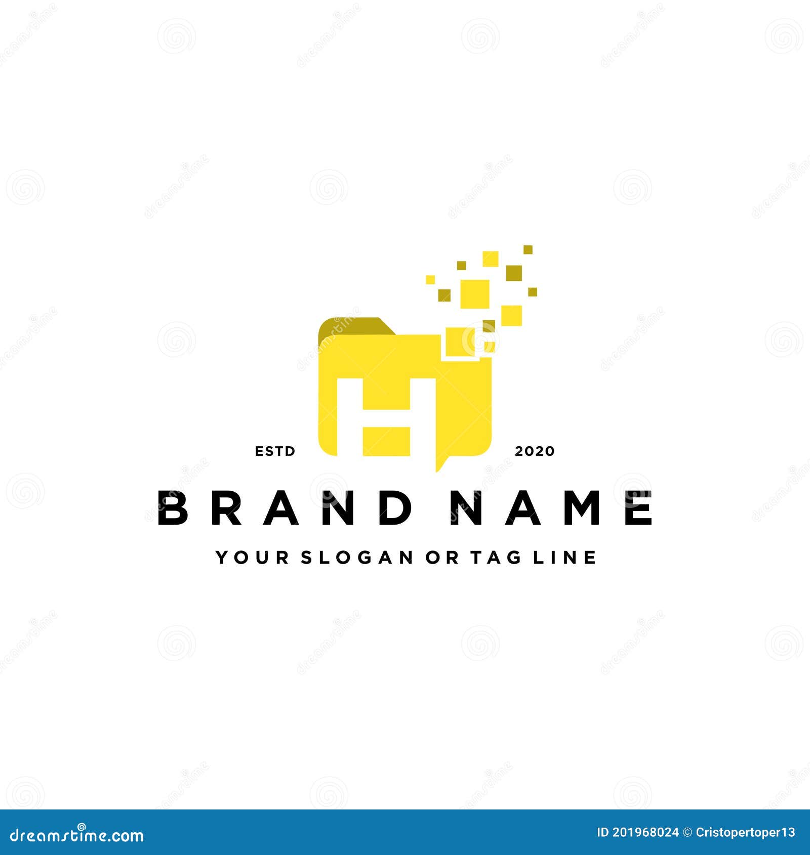 Letter H File Folder Logo Design Vector Stock Vector - Illustration of ...