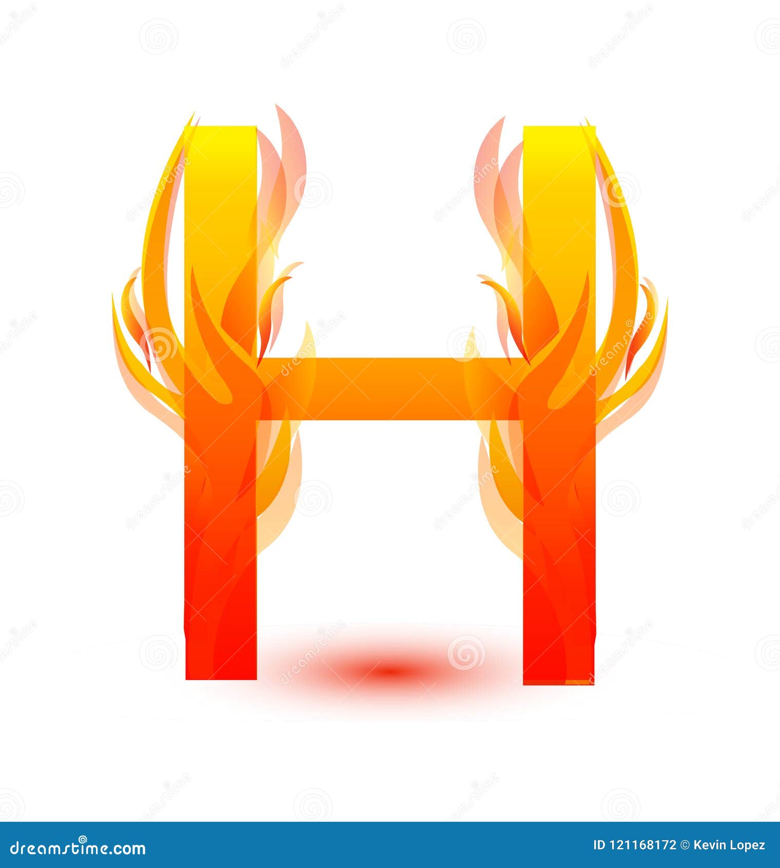Letter H in Fire Flame Icon Vector Stock Vector - Illustration of ...