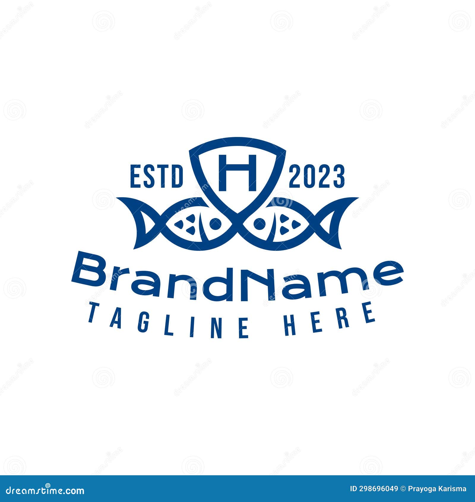 Letter H Fish Shield Logo, Suitable for Business Related To Fish and ...