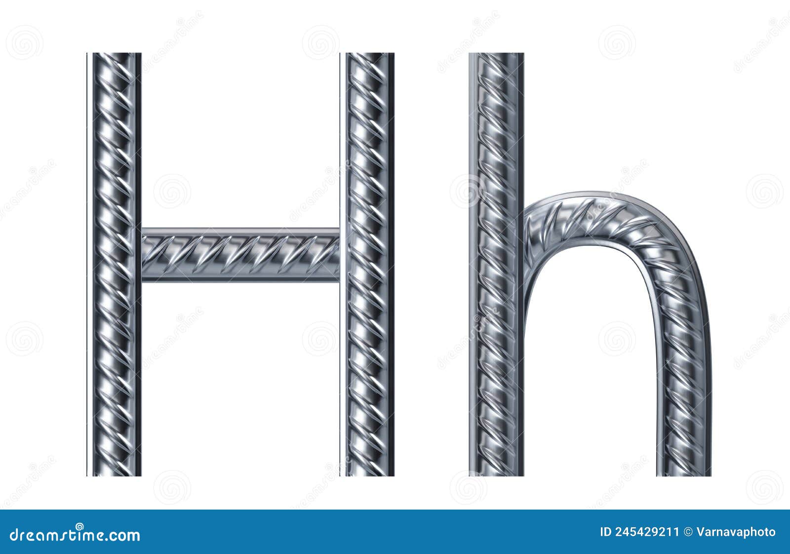 Letter H. Font from Construction Rebar Stock Illustration ...