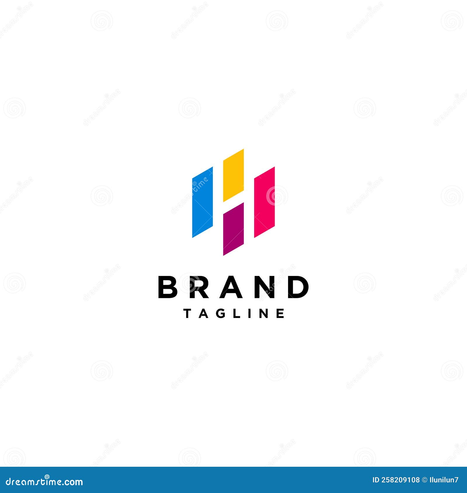 Letter H between the Four Geometric Shapes Stock Vector - Illustration ...