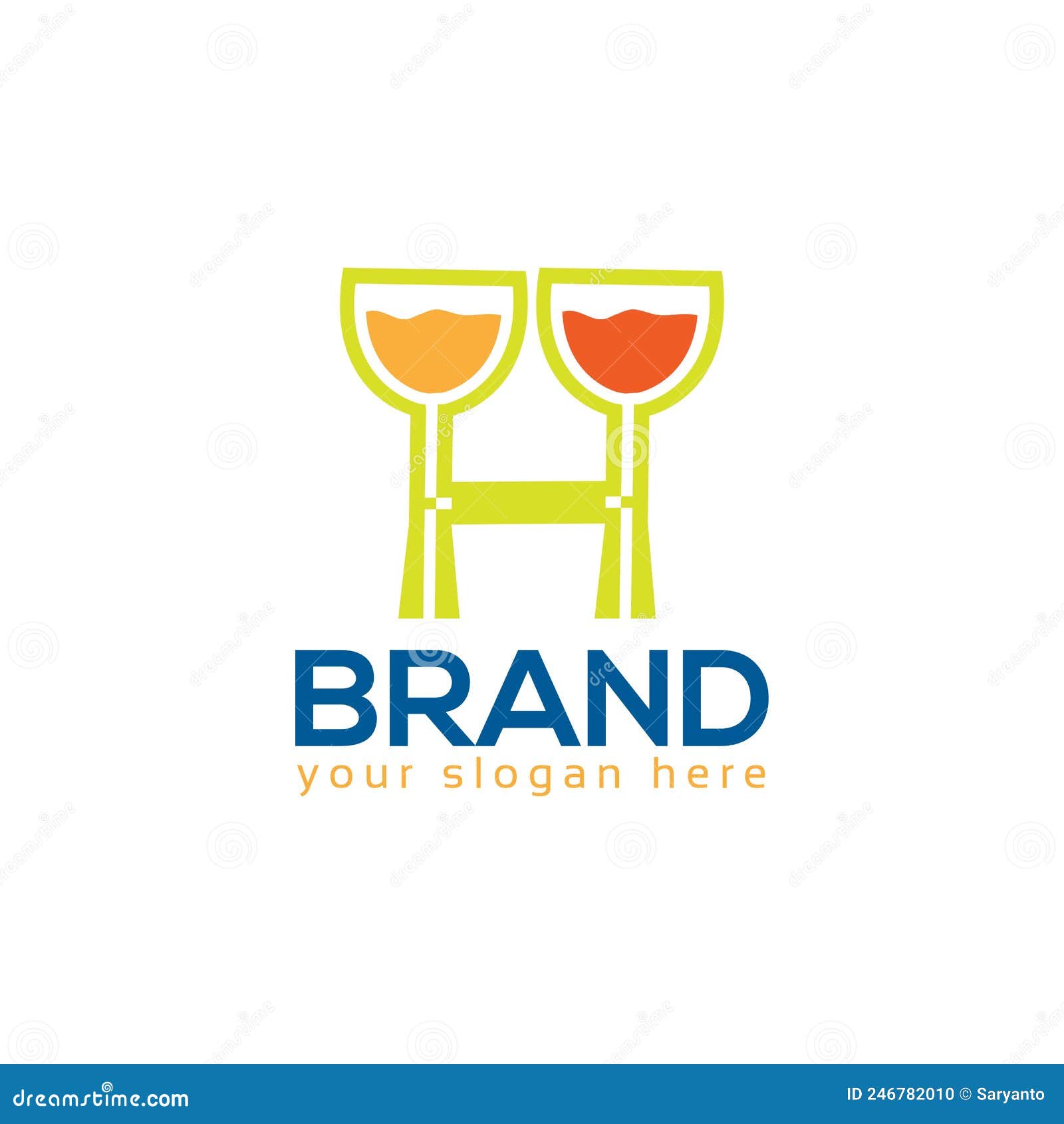 Letter H Glass Logo Vector. Flat Design Stock Vector - Illustration of ...