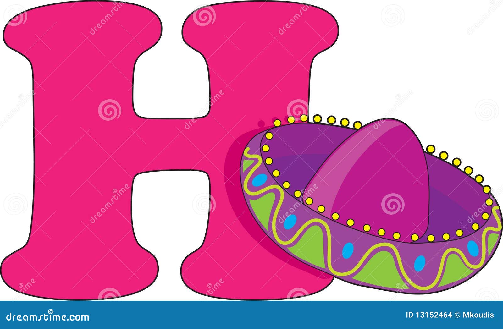 Letter H with a Hat stock vector. Illustration of text - 13152464