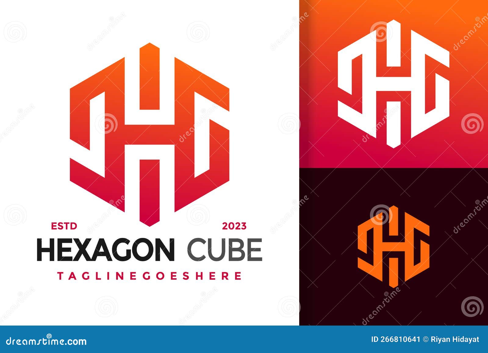 Letter H Hexagon Cube Logo Logos Design Element Stock Vector ...