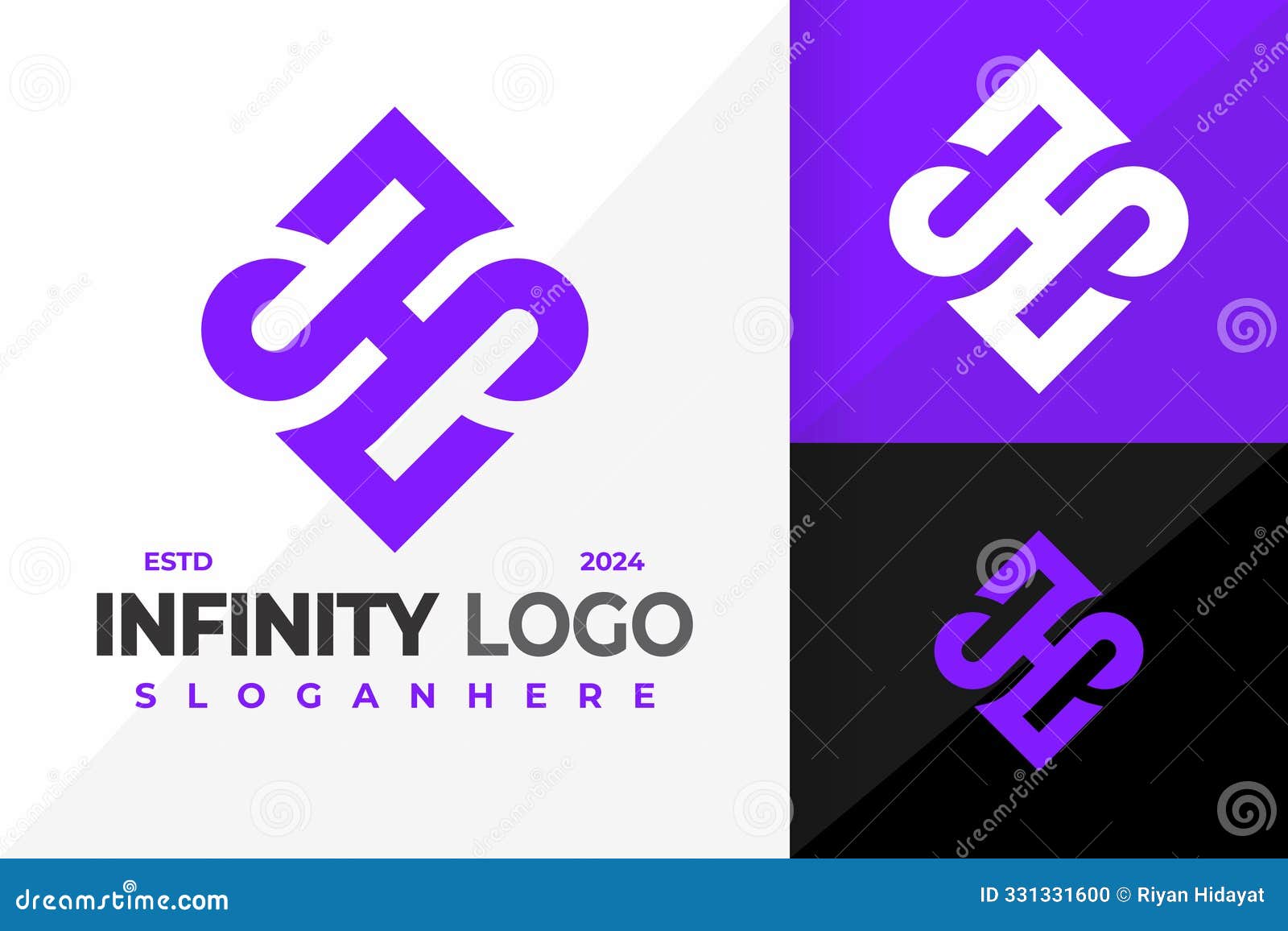 Letter H Infinity Logo Design Vector Symbol Icon Illustration Stock ...