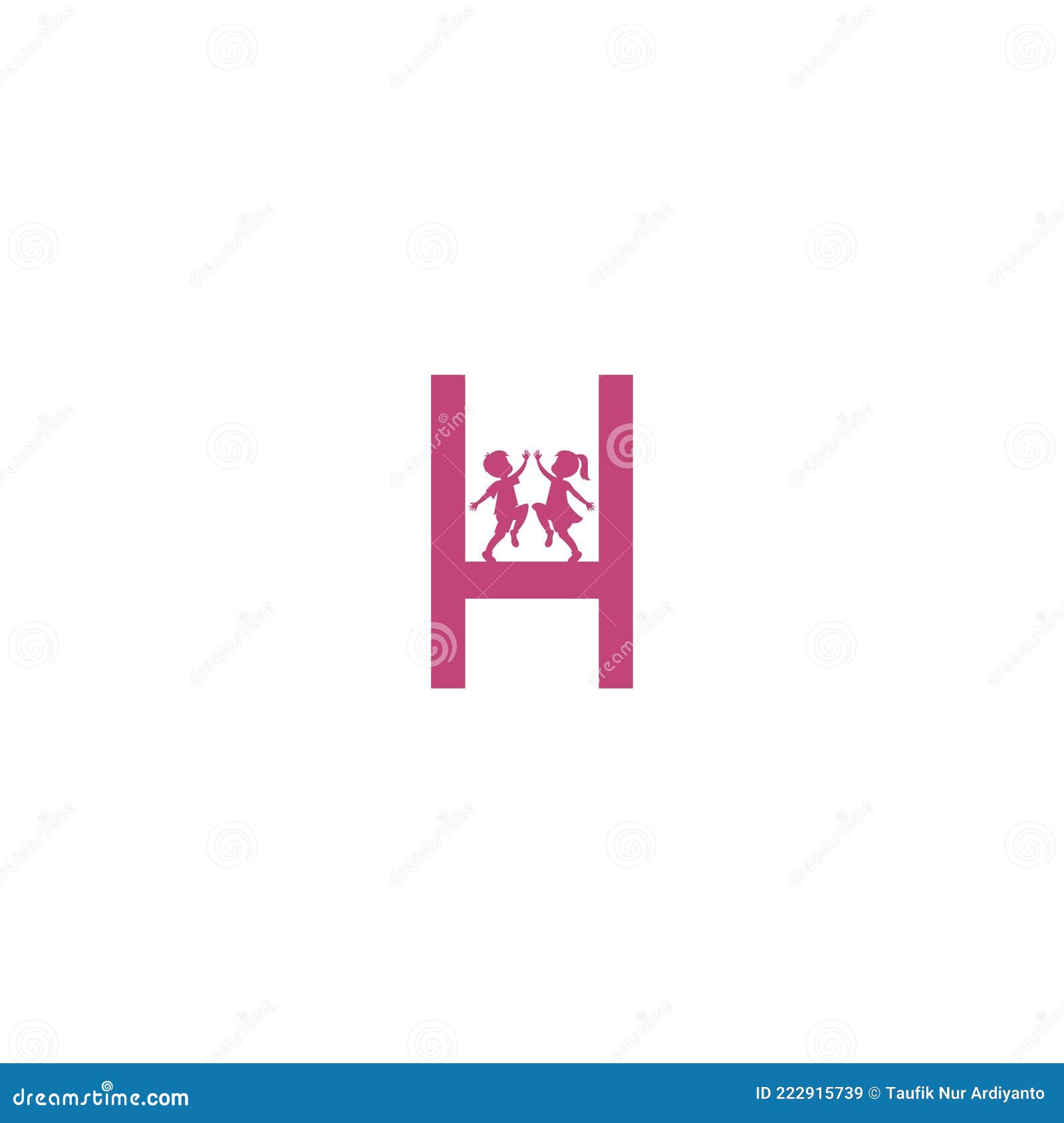Letter H and Kids Icon Logo Design Vector Stock Vector - Illustration ...