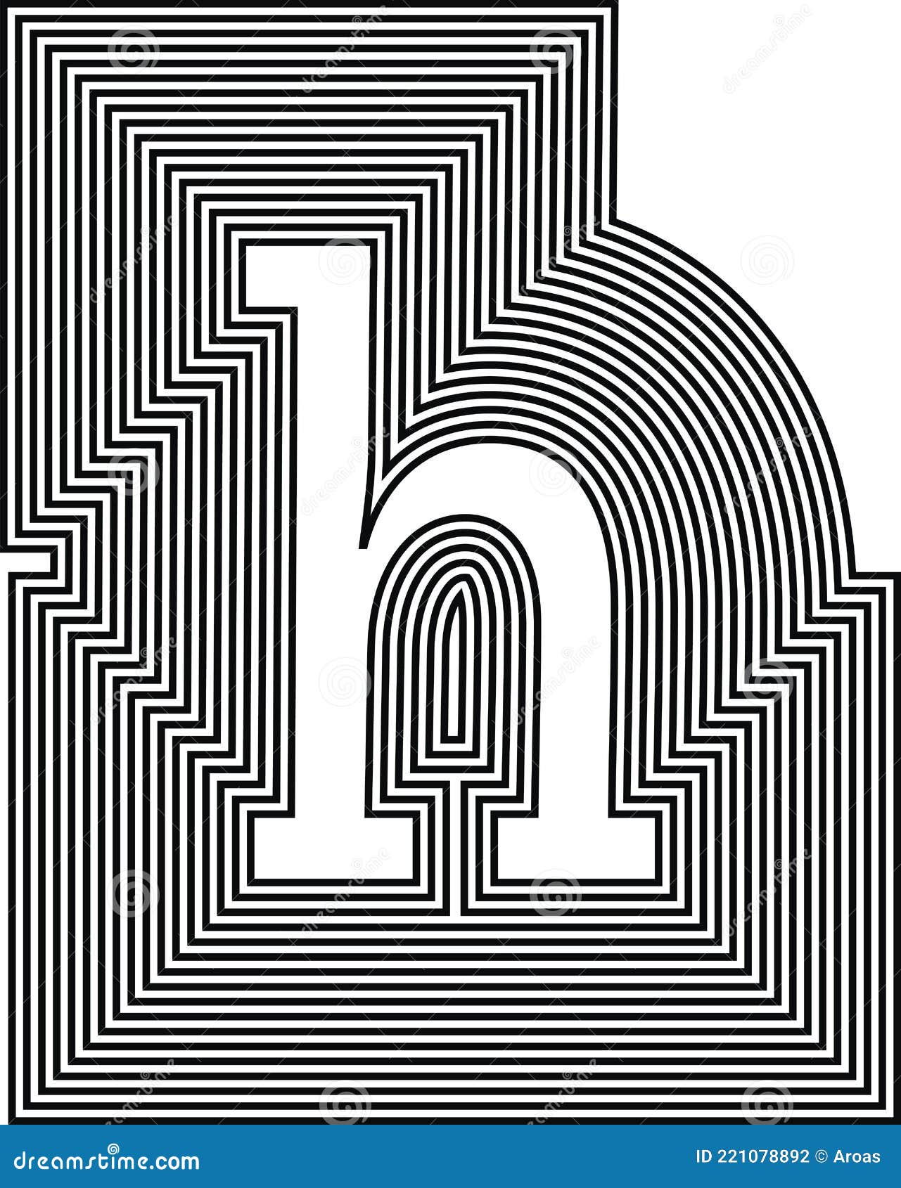 Letter H Line Logo Icon Design Stock Vector - Illustration of clip ...