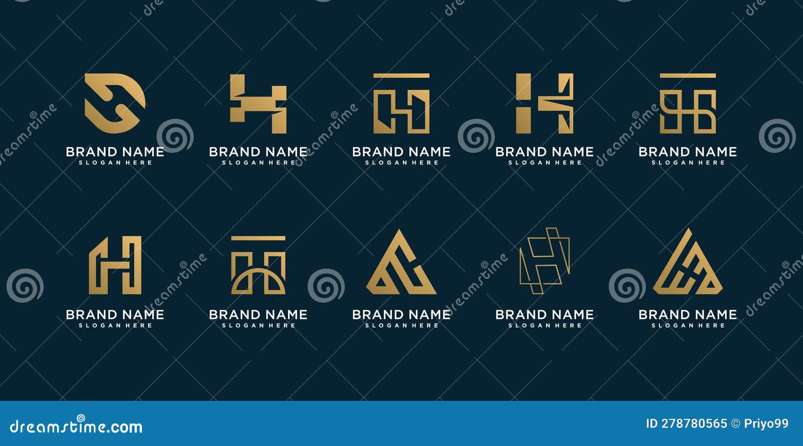 Letter H Logo Collection with Creative Abstract Element Style Premium ...