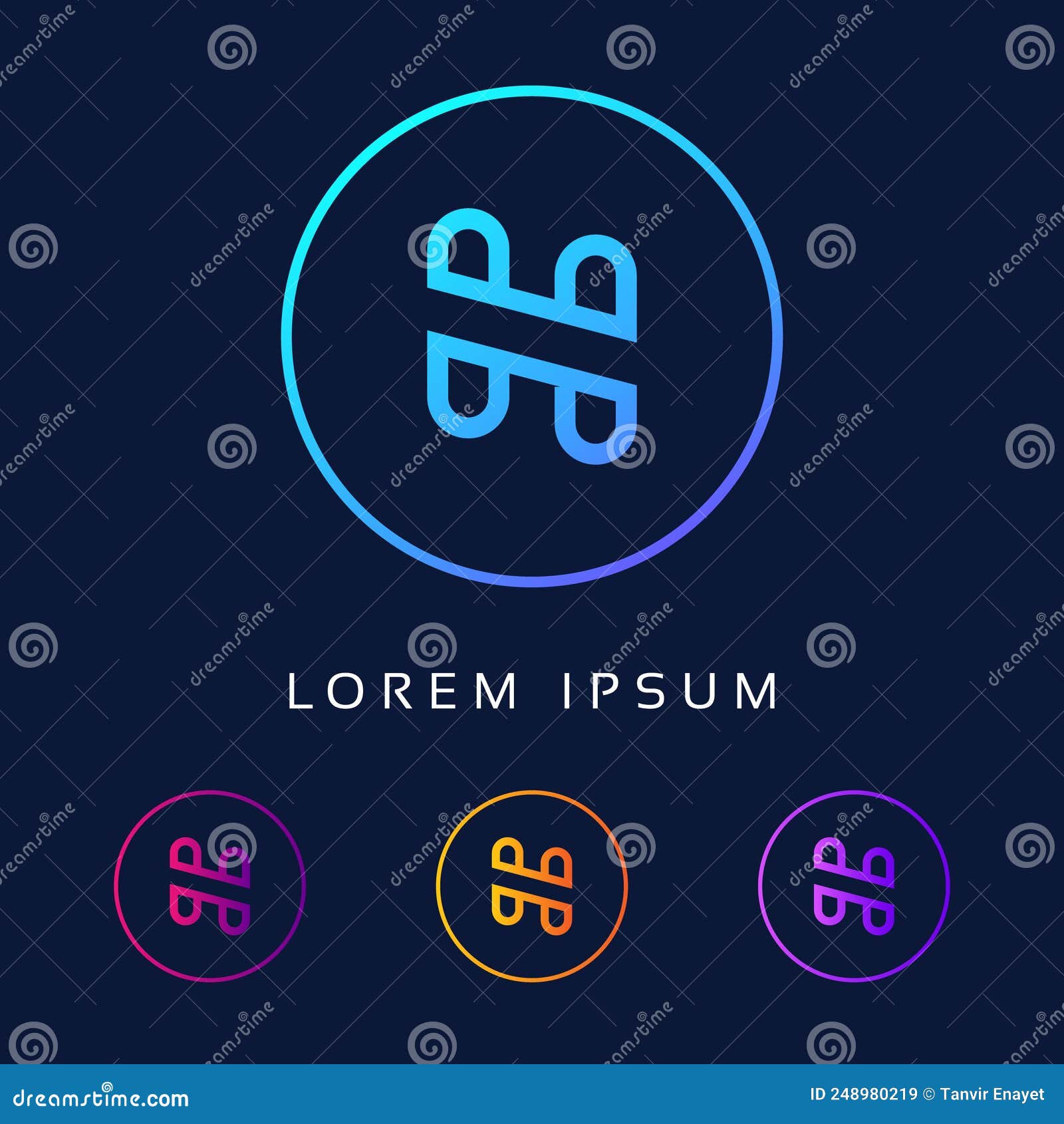 Letter H Logo Design Simple Vector Round Shape Stock Vector ...