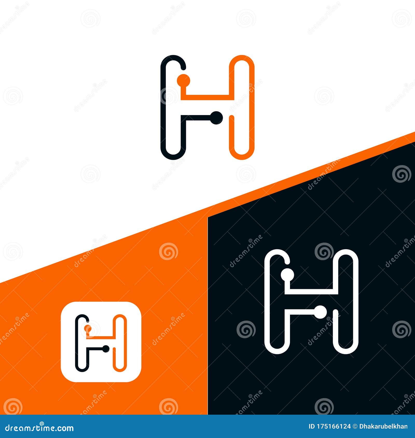 Letter H Logo Design,Technology and Digital Dot Connection Logo Vector ...