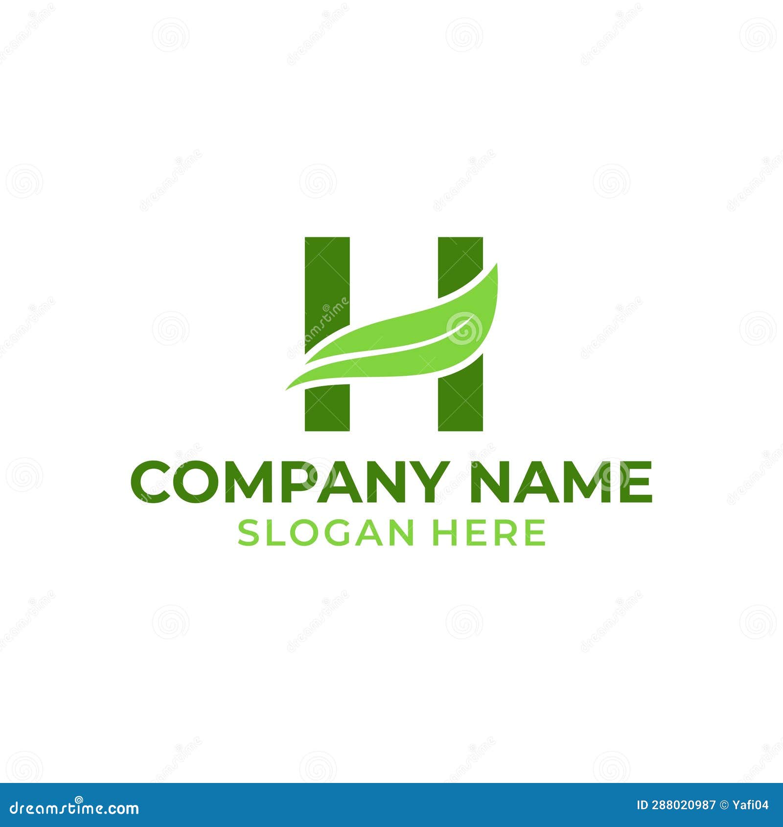 Letter H Logo with Leaf Vector. H Leaf Logo Template, Leaf Logo ...