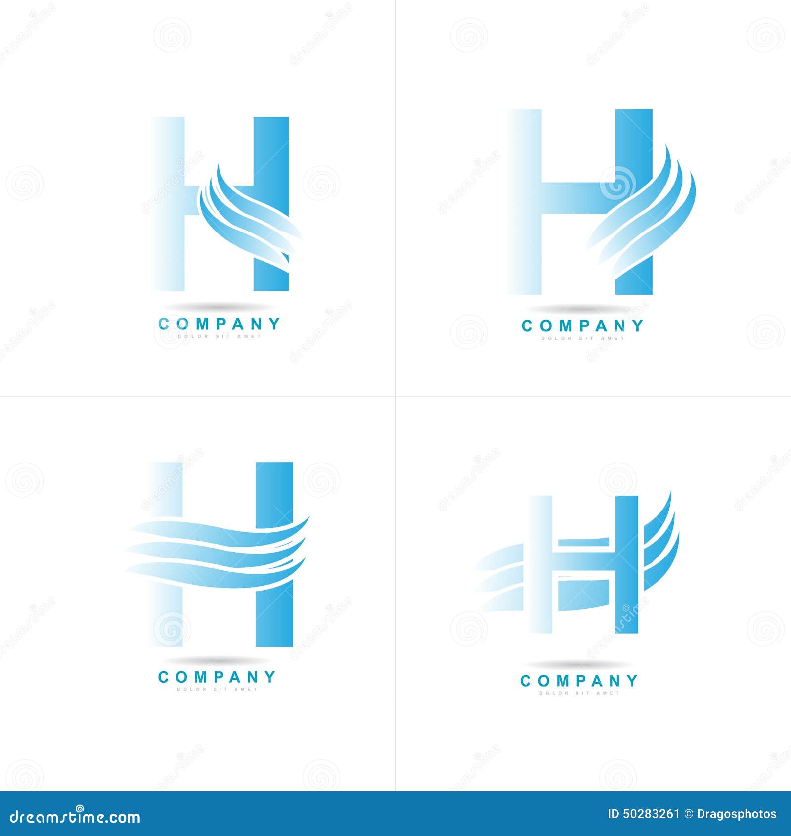 Letter H Logo Cartoon Vector | CartoonDealer.com #50283261