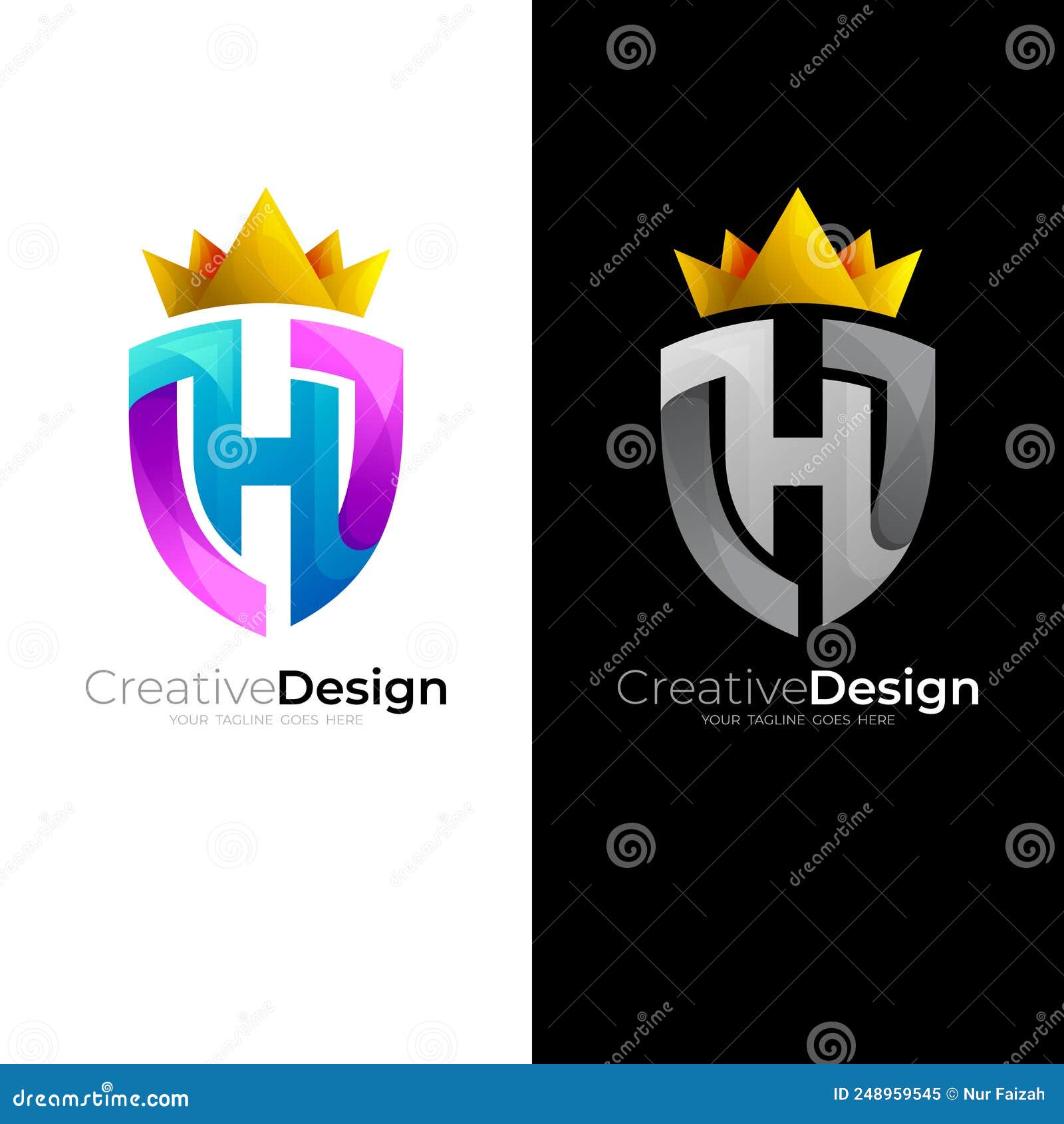 Letter H Logo with Shield Design Template, Security Icon Stock Vector ...