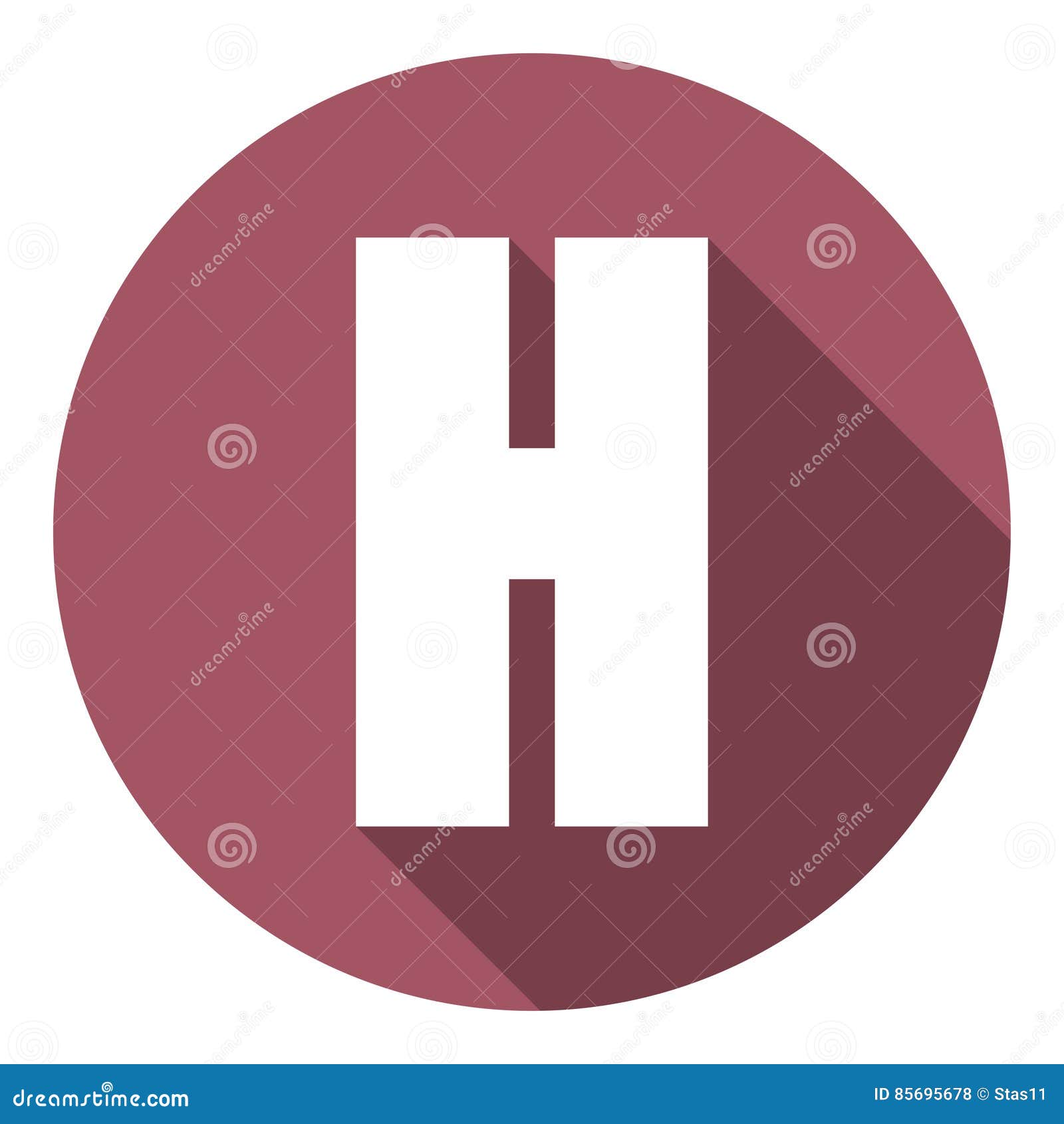 Letter H with a Long Shadow. Vector Illustration EPS10 Stock ...