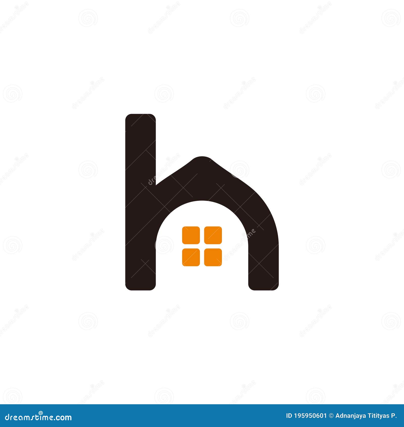 Letter H Lowercase Simple Home Shape Symbol Vector Stock Vector ...