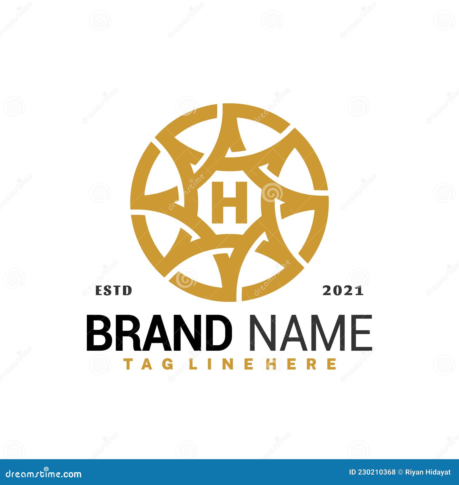 Letter H Luxe Geometrisch Logo Vector Design Creative Logos Design ...